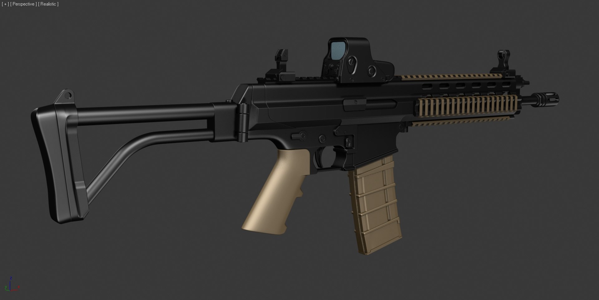 3d Model Robinson Xcr Weapon Assault Rifle