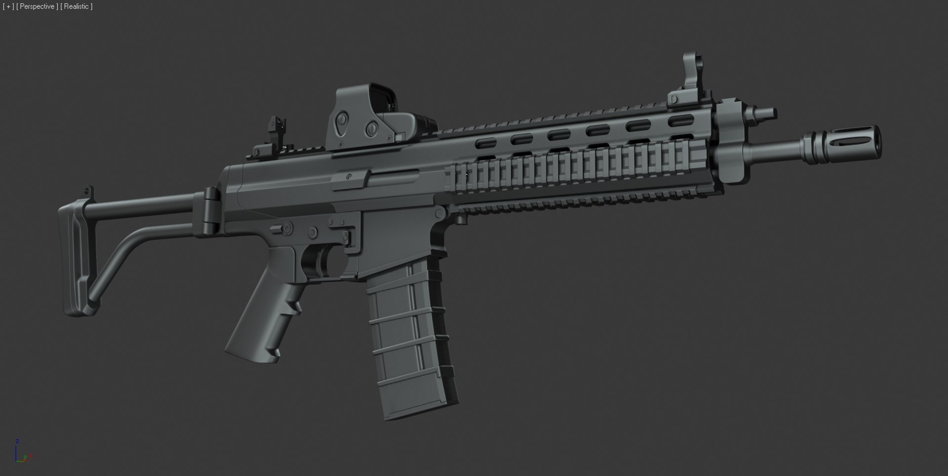 3d Model Robinson Xcr Weapon Assault Rifle
