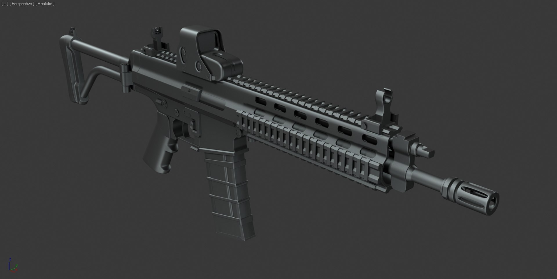 3d Model Robinson Xcr Weapon Assault Rifle
