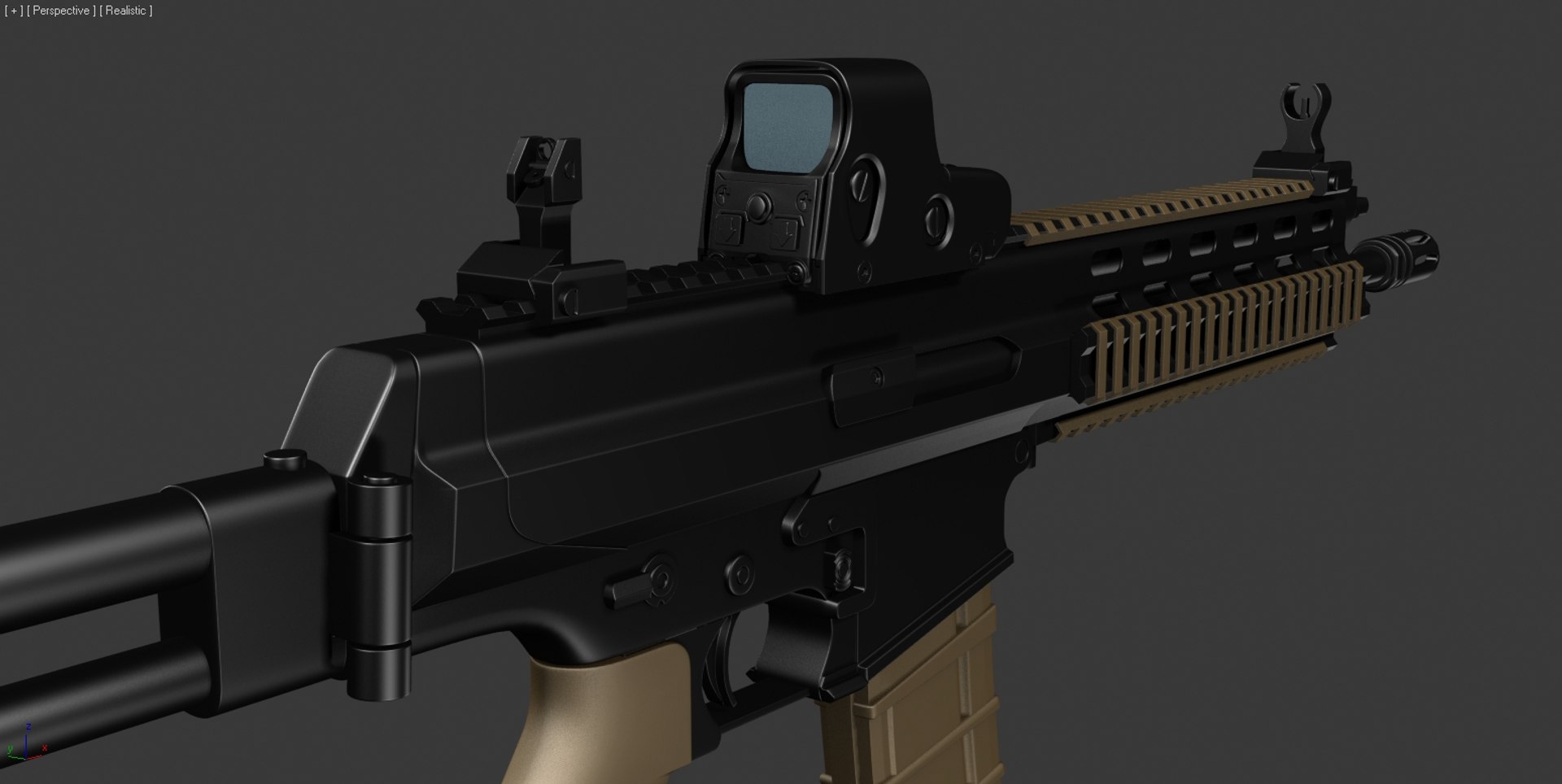 3d Model Robinson Xcr Weapon Assault Rifle