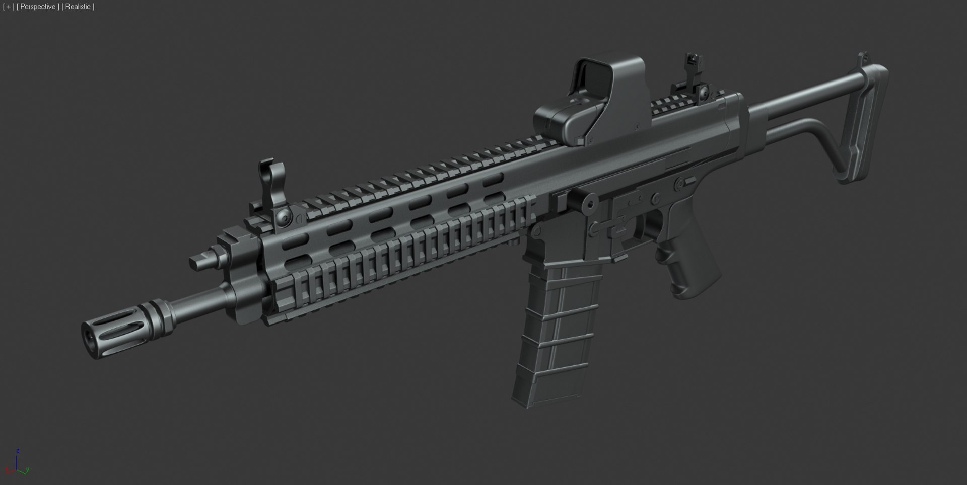 3d Model Robinson Xcr Weapon Assault Rifle