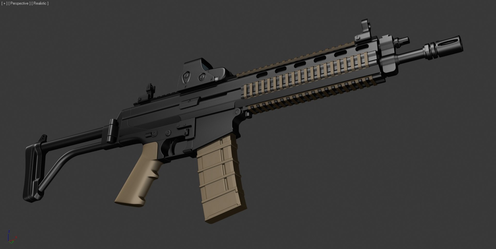 3d Model Robinson Xcr Weapon Assault Rifle