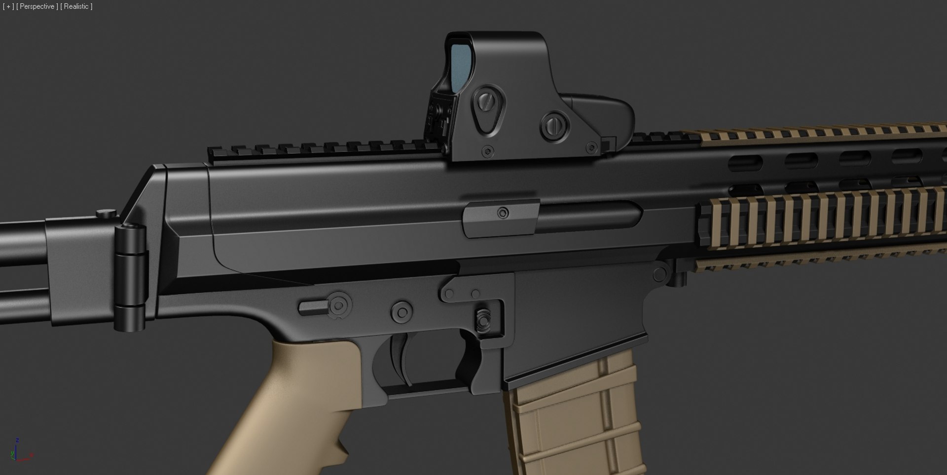3d Model Robinson Xcr Weapon Assault Rifle