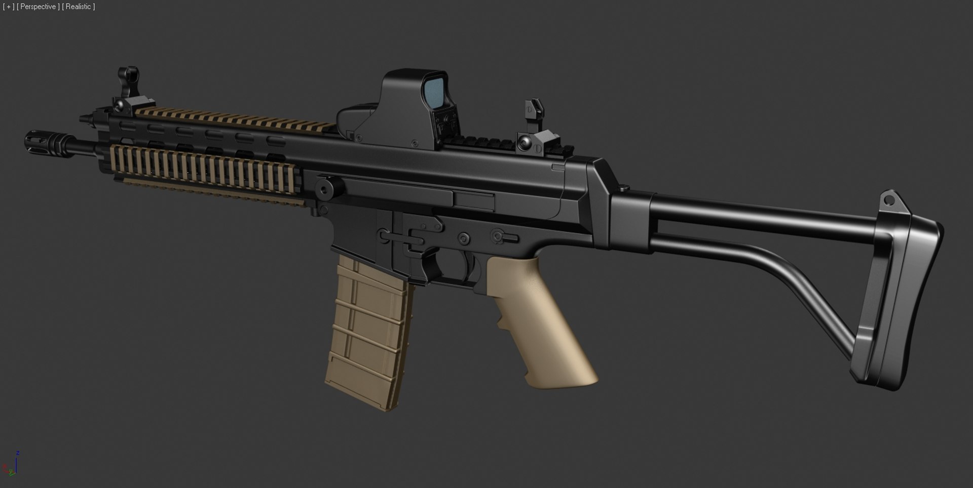 3d Model Robinson Xcr Weapon Assault Rifle