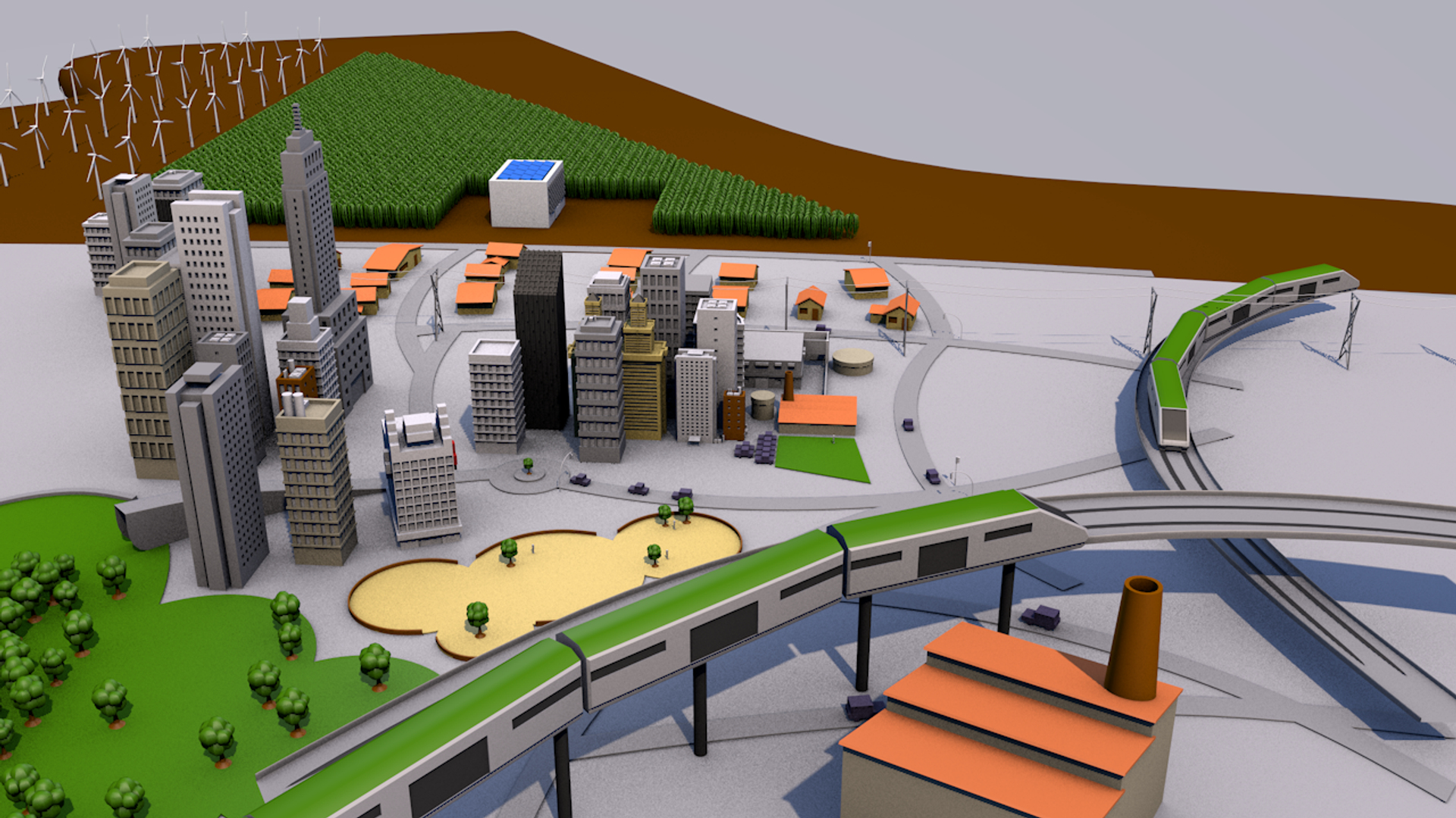 Smart city 3D model - TurboSquid 1317551