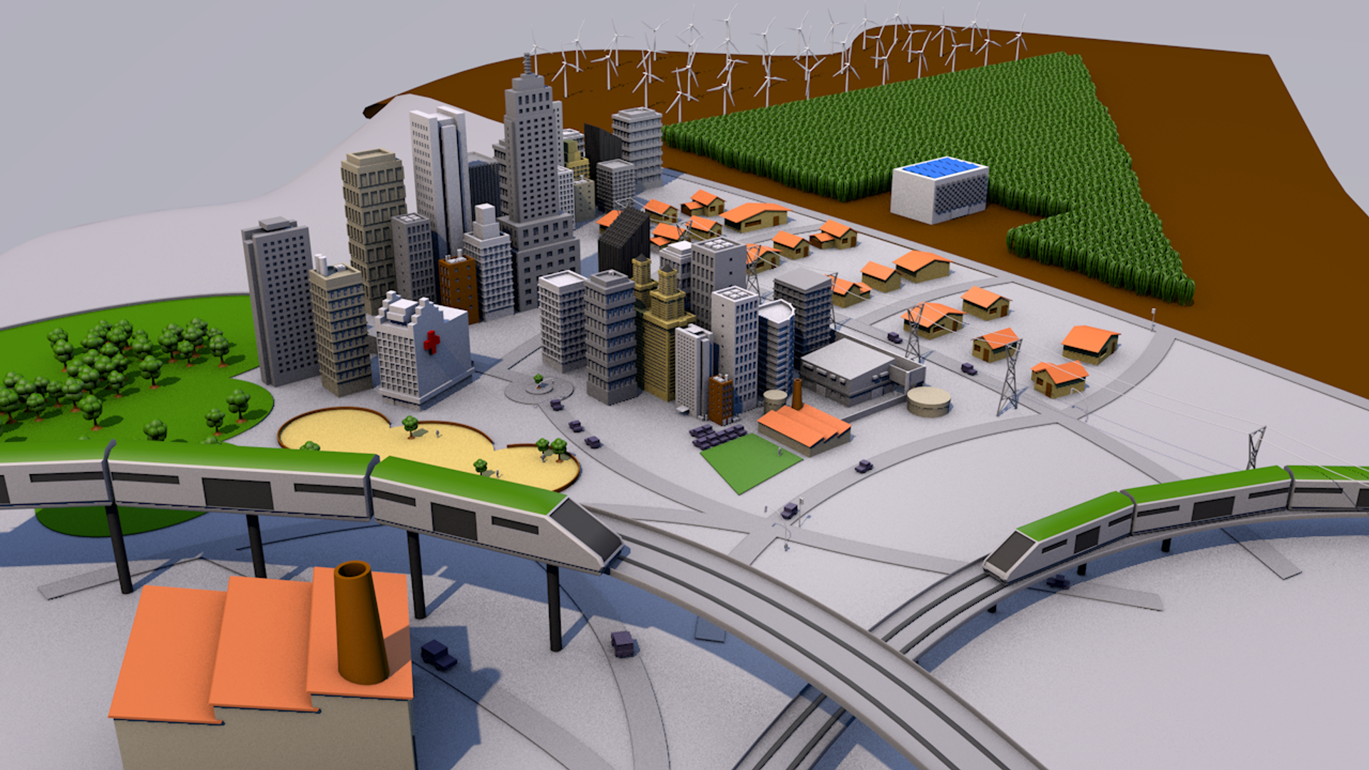 Smart city 3D model - TurboSquid 1317551