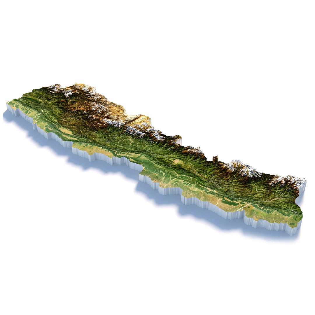 3D Nepal Terrain Map - TurboSquid 2336540