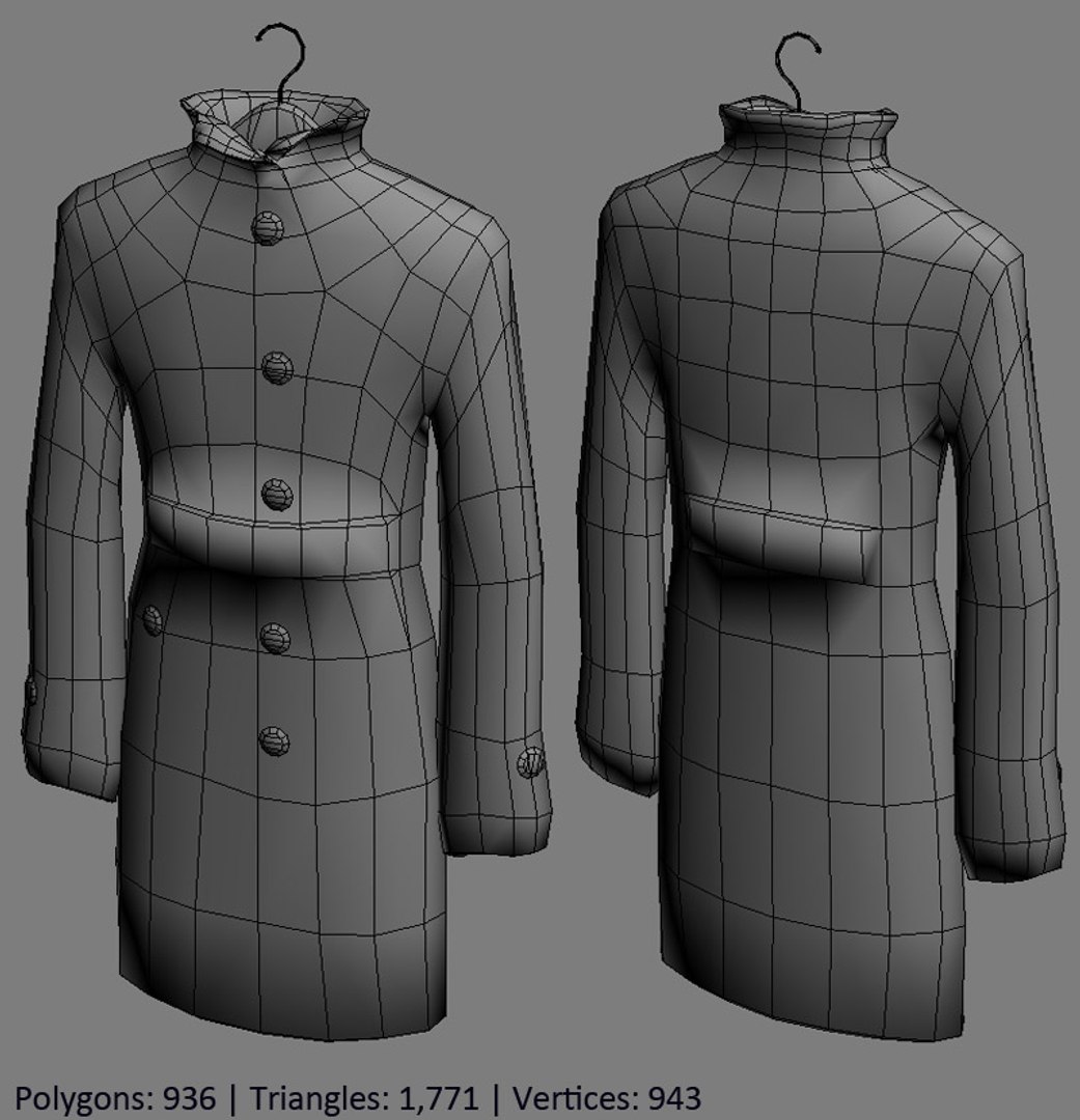 3d model women s rain coat