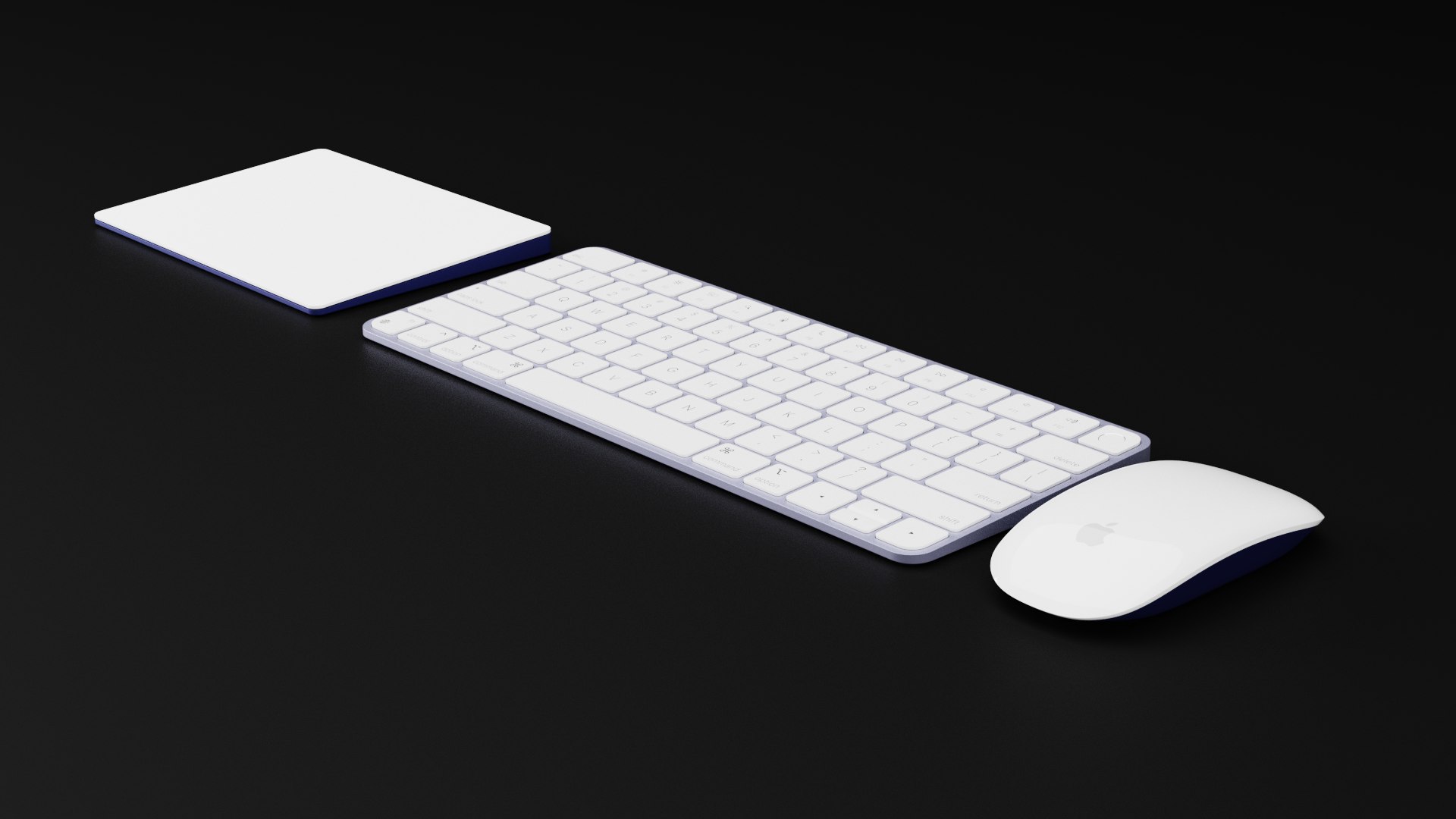 Apple Magic Trackpad Mouse And Keyboard In Official Colors 3D Model ...