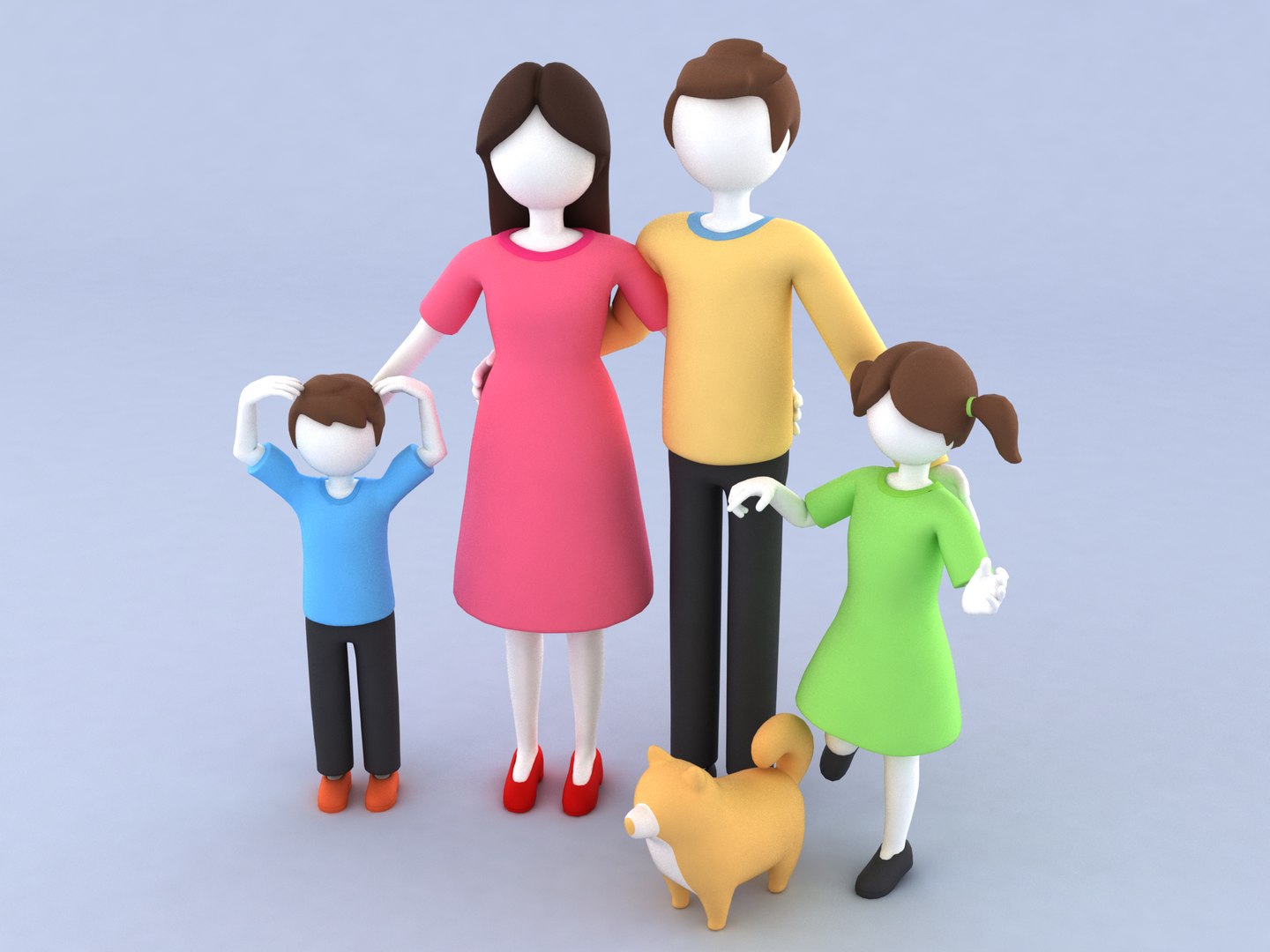Cartoon Family Character A 3D Model - TurboSquid 2085065