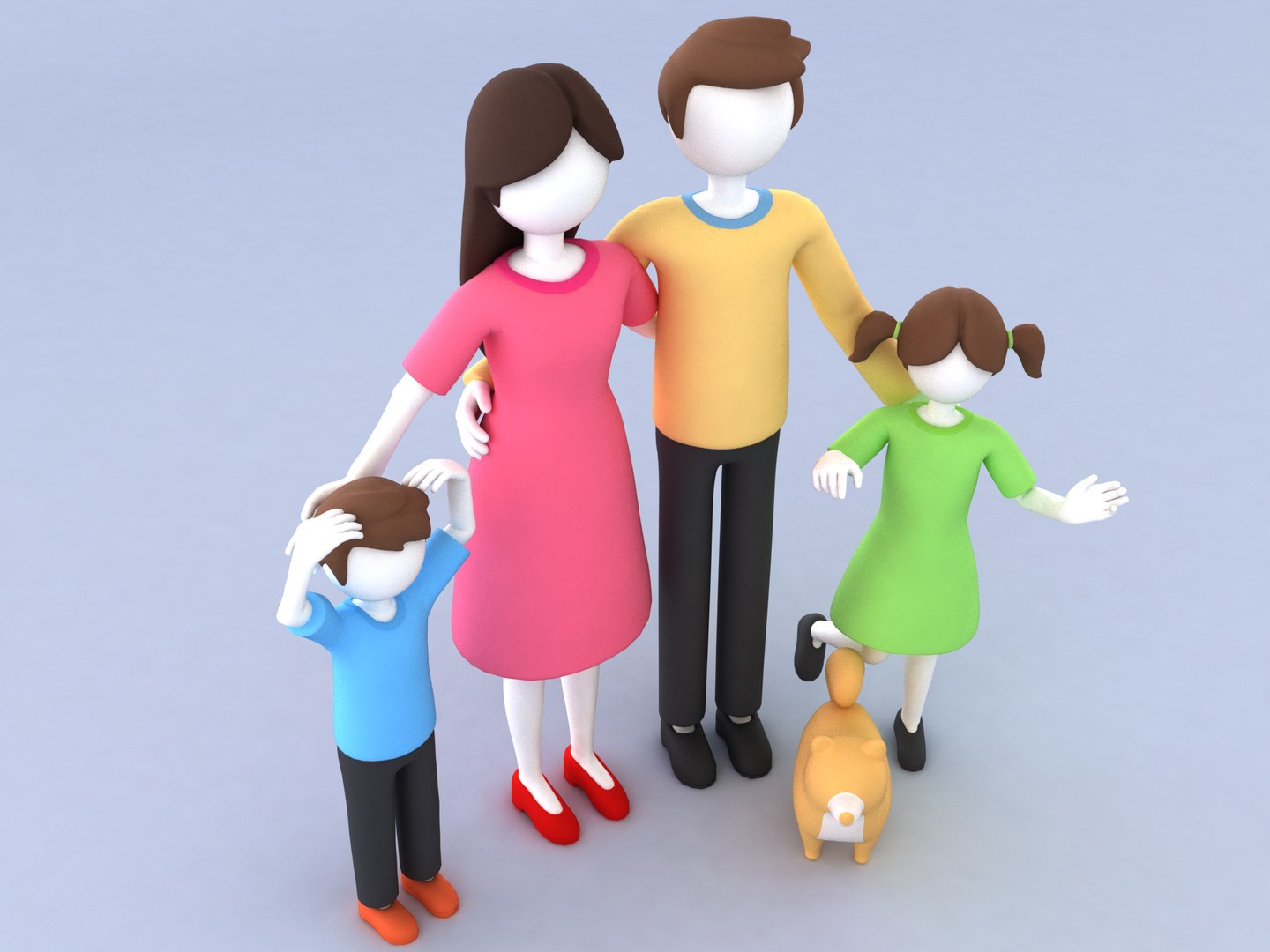 Cartoon Family Character A 3D Model - TurboSquid 2085065