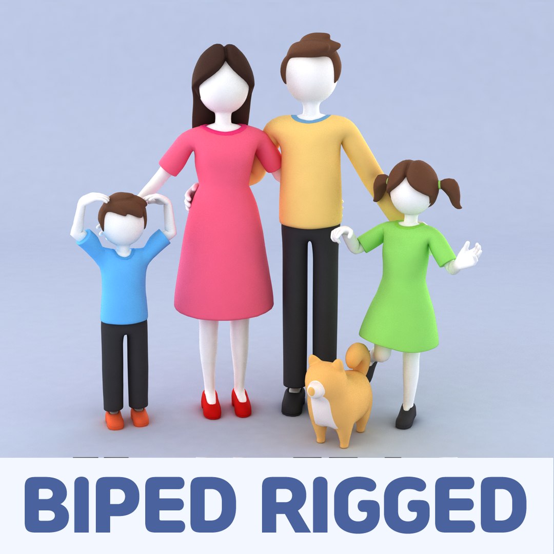 Cartoon Family character A 3D model - TurboSquid 2085065