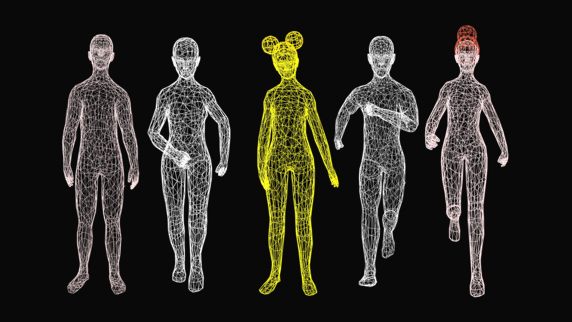 3D Characters 3 23 Wireframe Model - TurboSquid 1969999