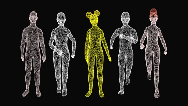3D Characters 3 23 wireframe model - TurboSquid 1969999