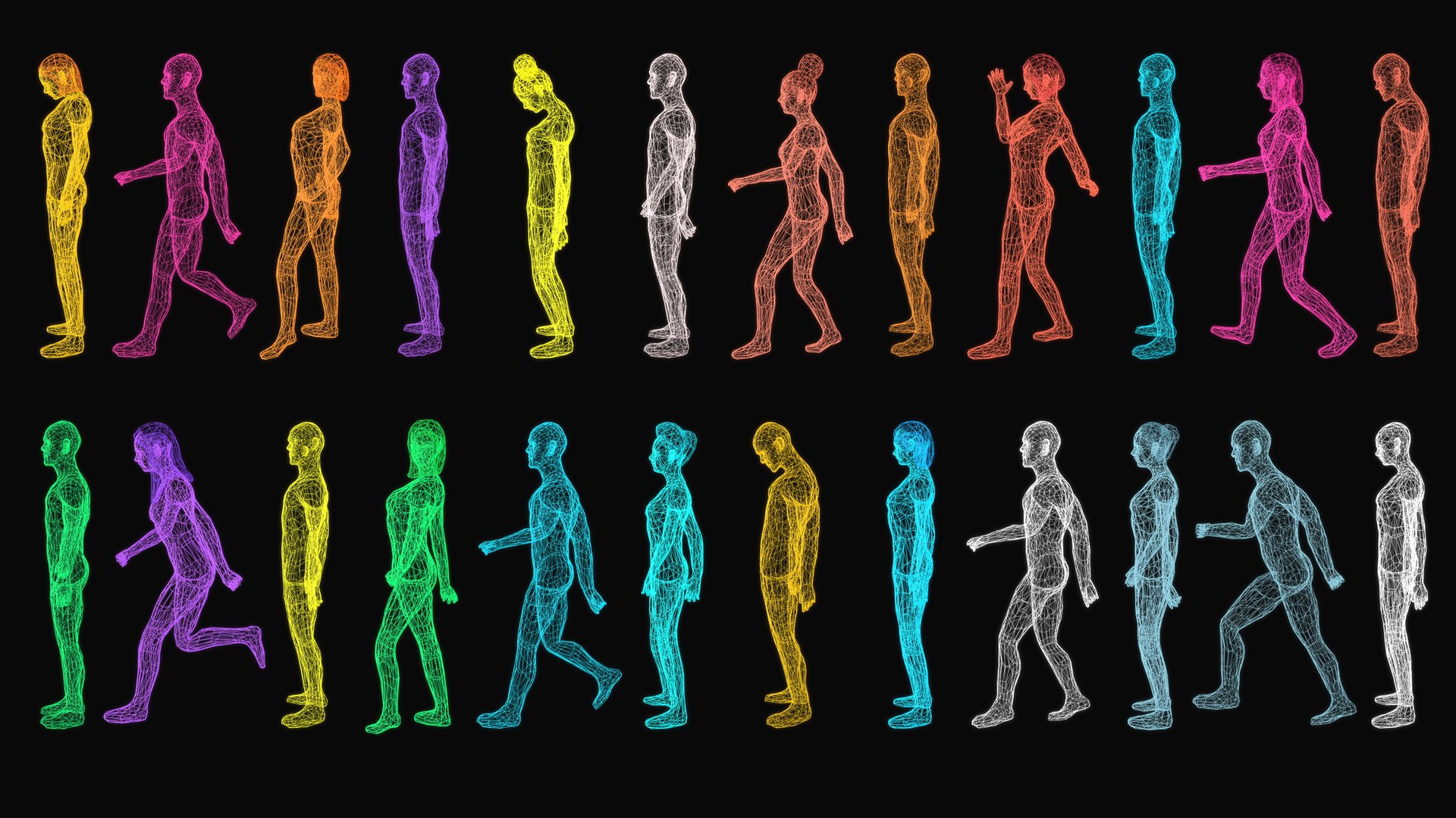 3D Characters 3 23 Wireframe Model - TurboSquid 1969999