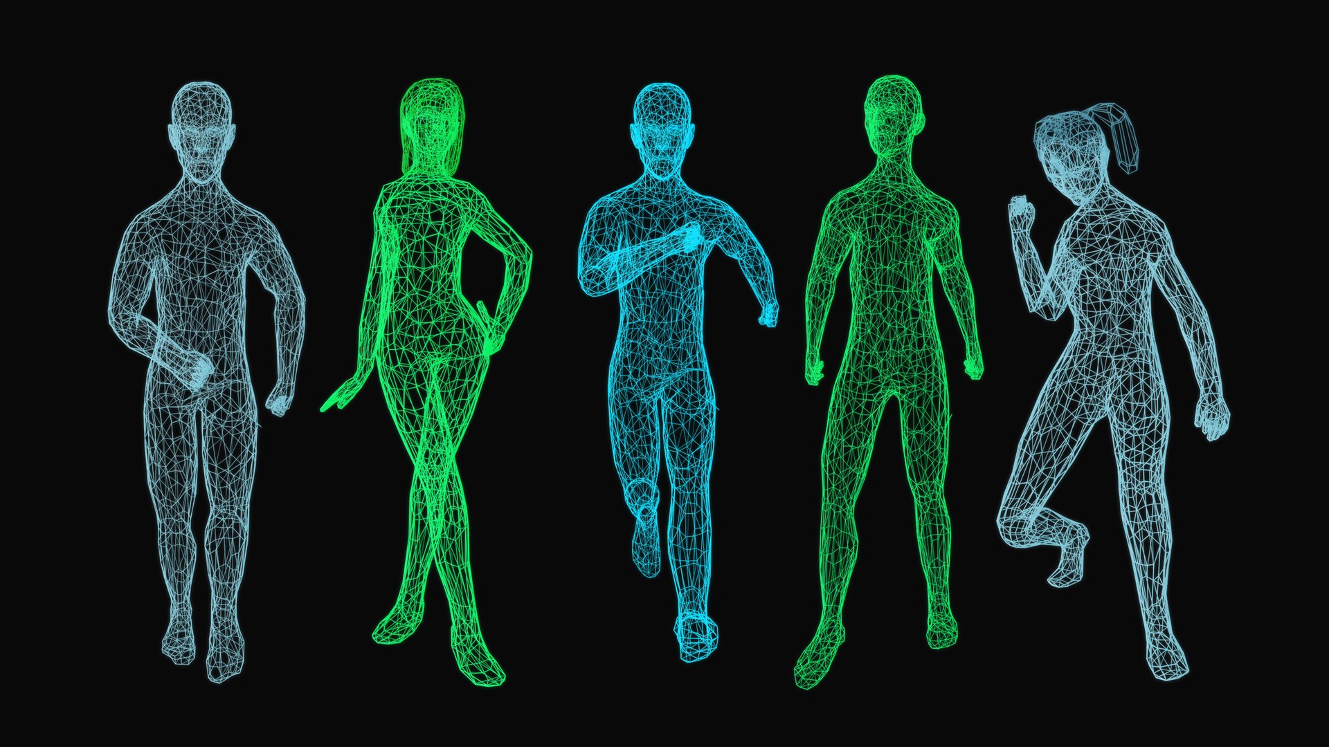 3D Characters 3 23 Wireframe Model - TurboSquid 1969999