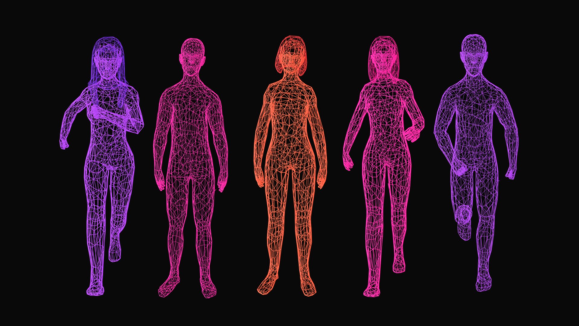 3D Characters 3 23 Wireframe Model - TurboSquid 1969999