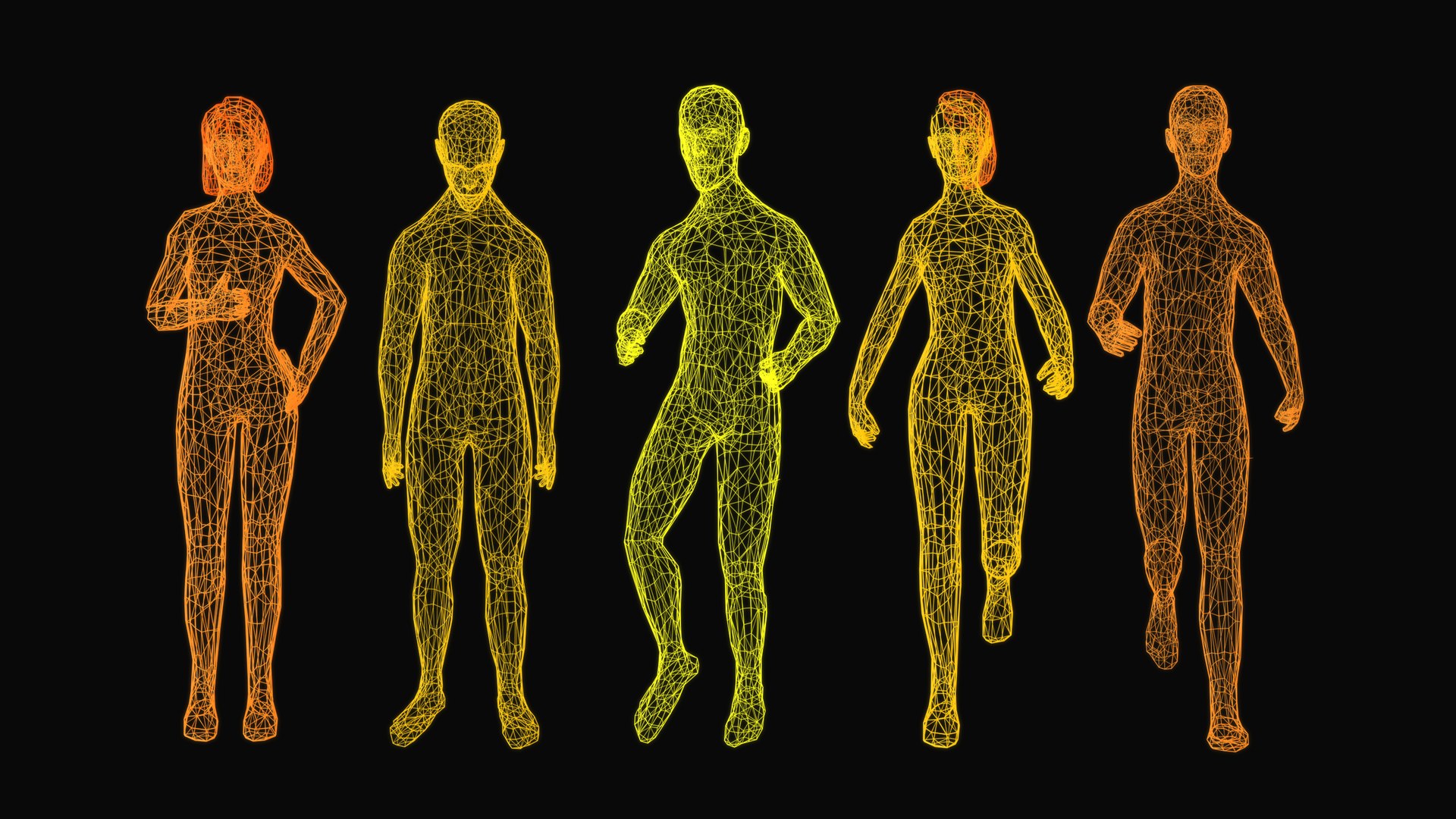 3D Characters 3 23 Wireframe Model - TurboSquid 1969999