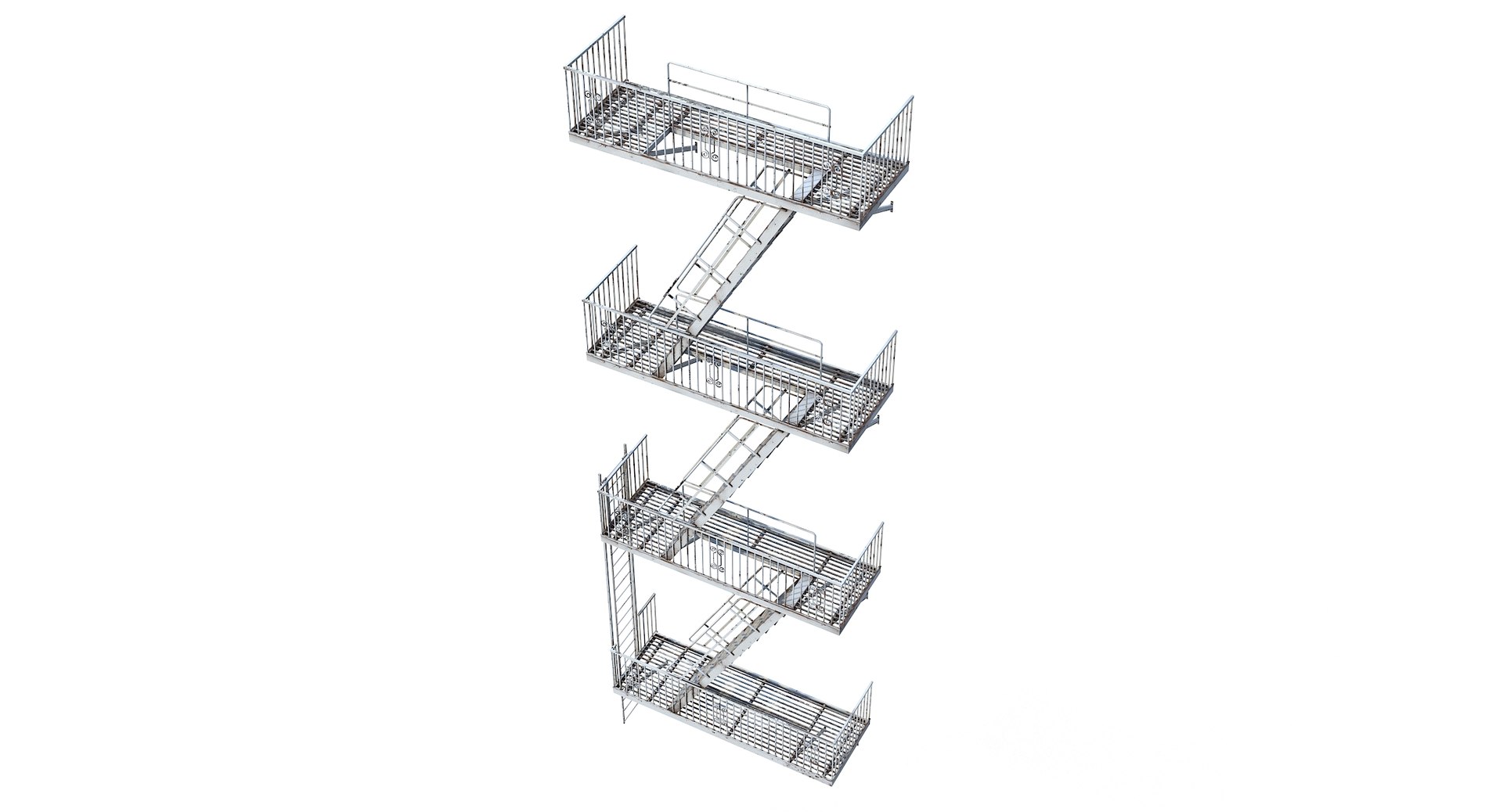 3D Emergency Stairs - TurboSquid 1952835