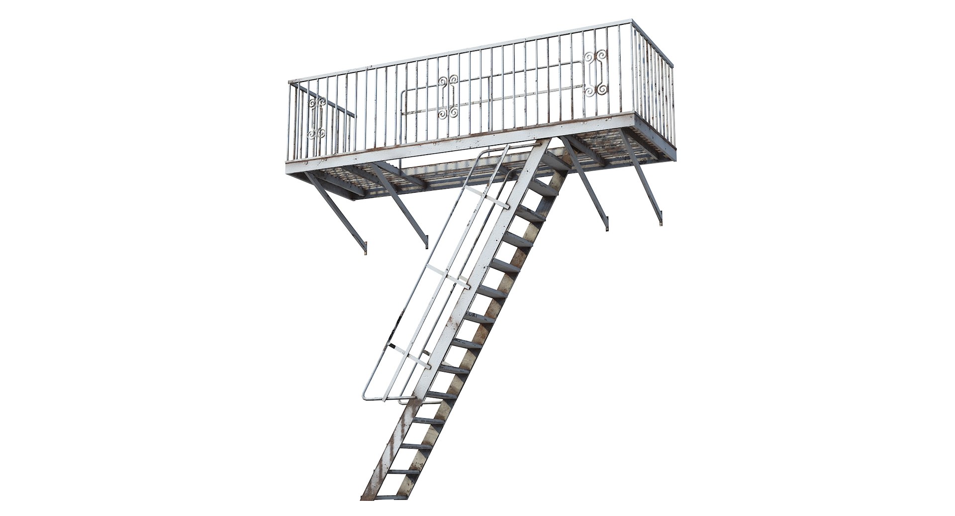 3D Emergency Stairs - TurboSquid 1952835