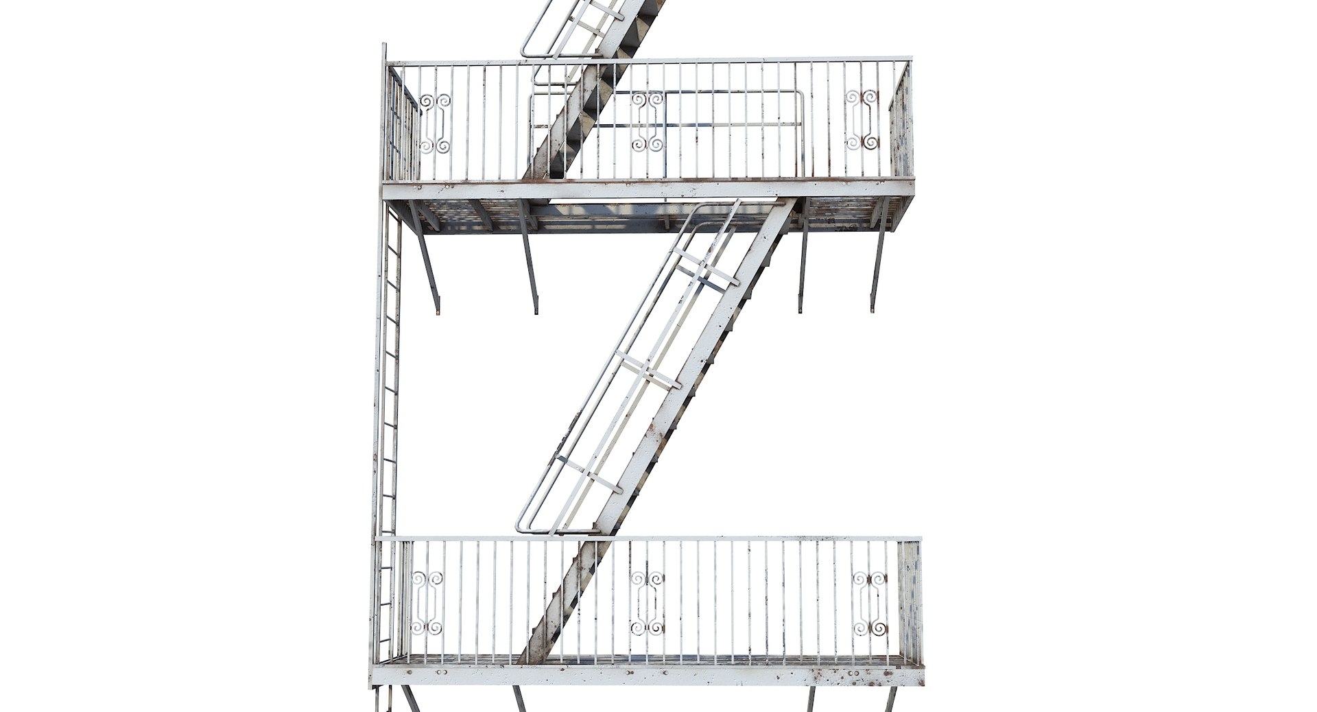 3D Emergency Stairs - TurboSquid 1952835