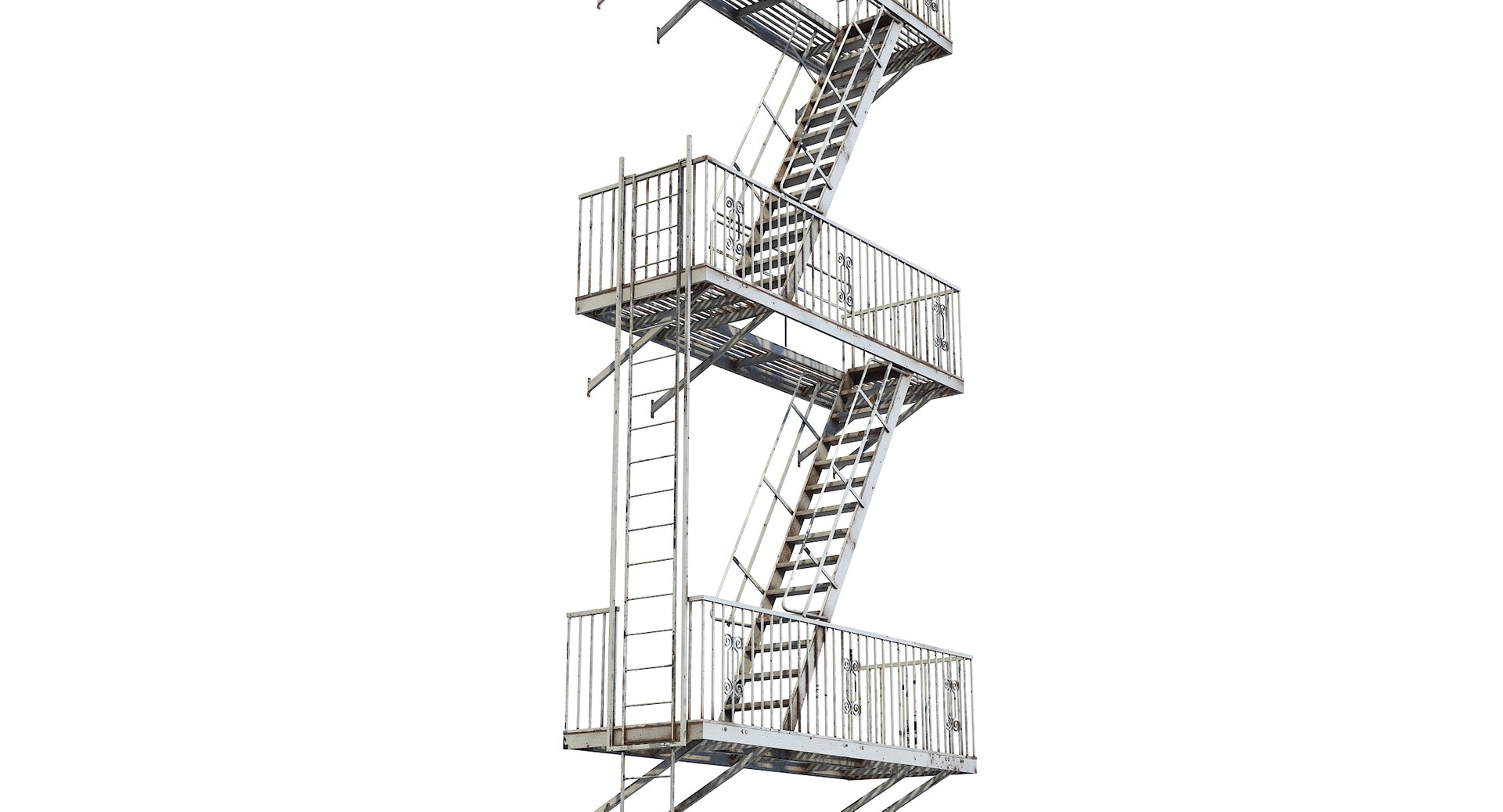 3D Emergency Stairs - TurboSquid 1952835