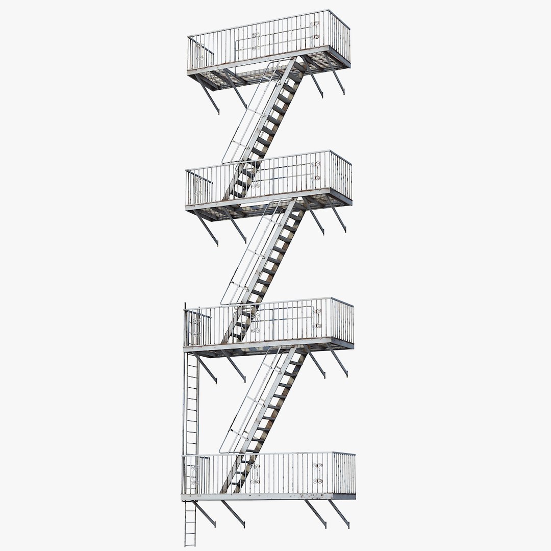 3D Emergency Stairs - TurboSquid 1952835