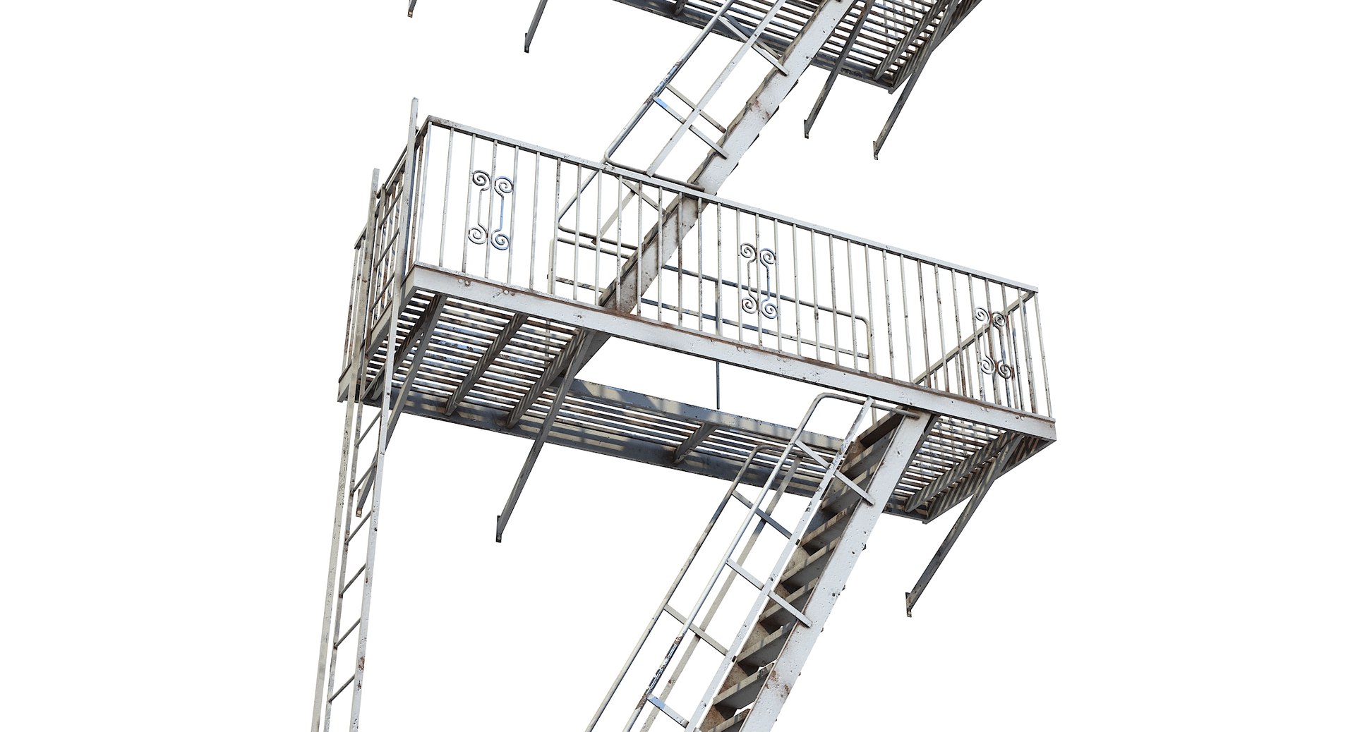 3D Emergency Stairs - TurboSquid 1952835