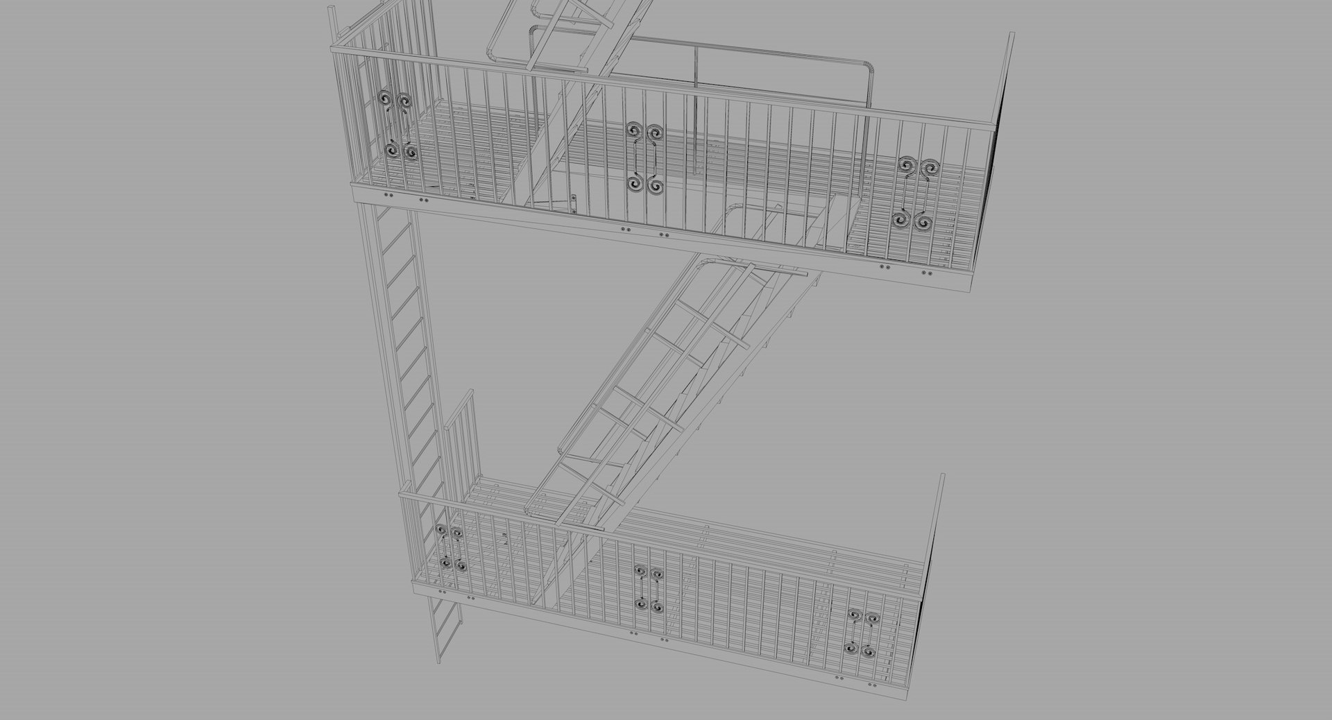 3D Emergency Stairs - TurboSquid 1952835