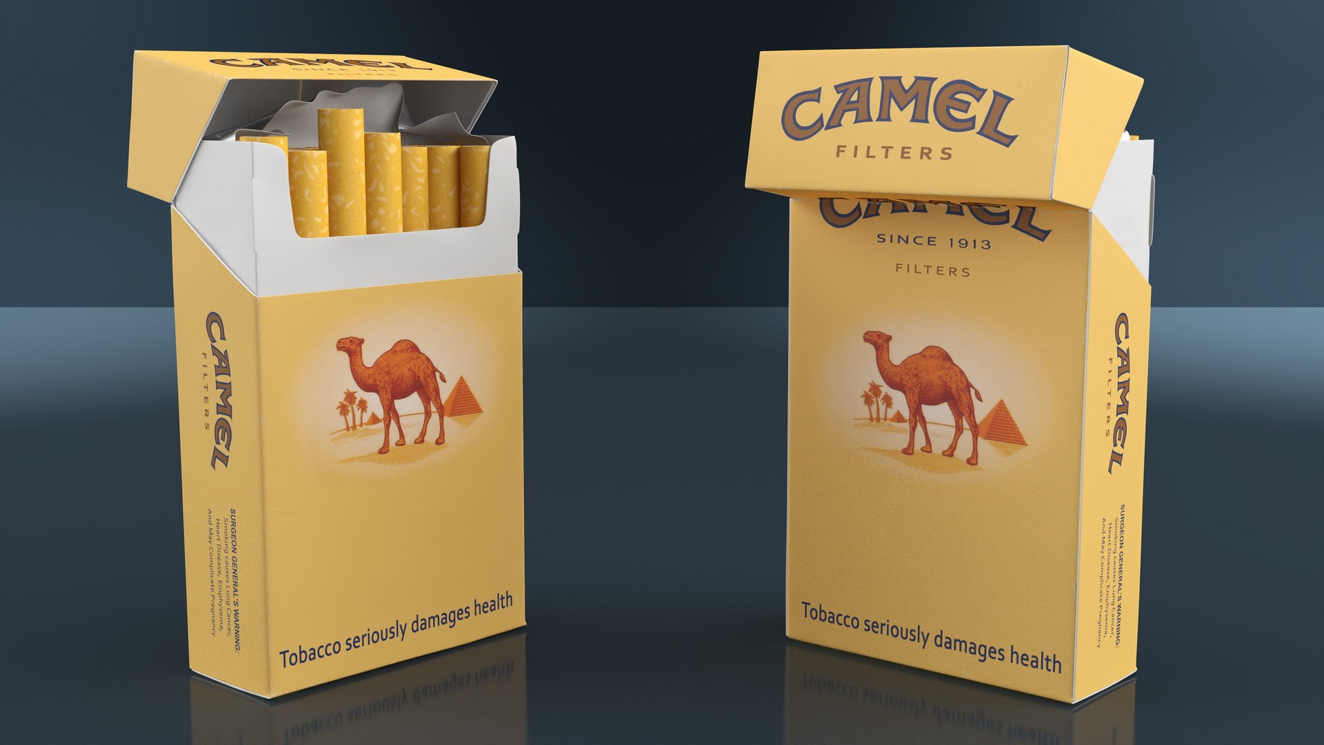 3D Model Packaged Cigarette Box Camel - TurboSquid 2329810