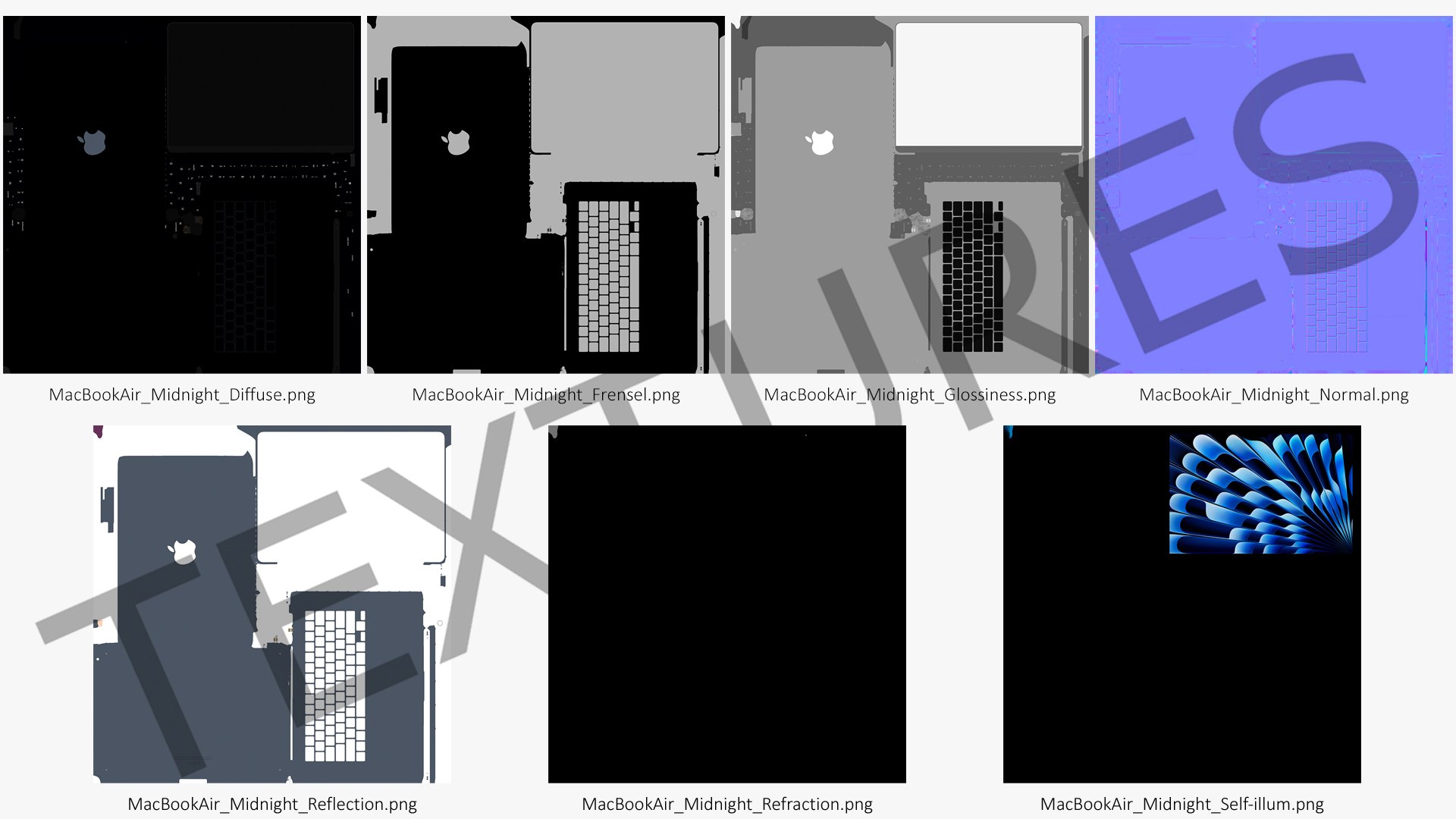 Midnight Apple MacBook Air 15 3D - TurboSquid 2113745