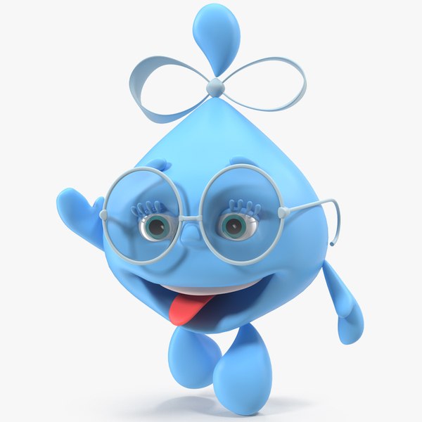 modelo 3d Water Drop Cartoon Lady Character Rigged para Cinema 4D ...