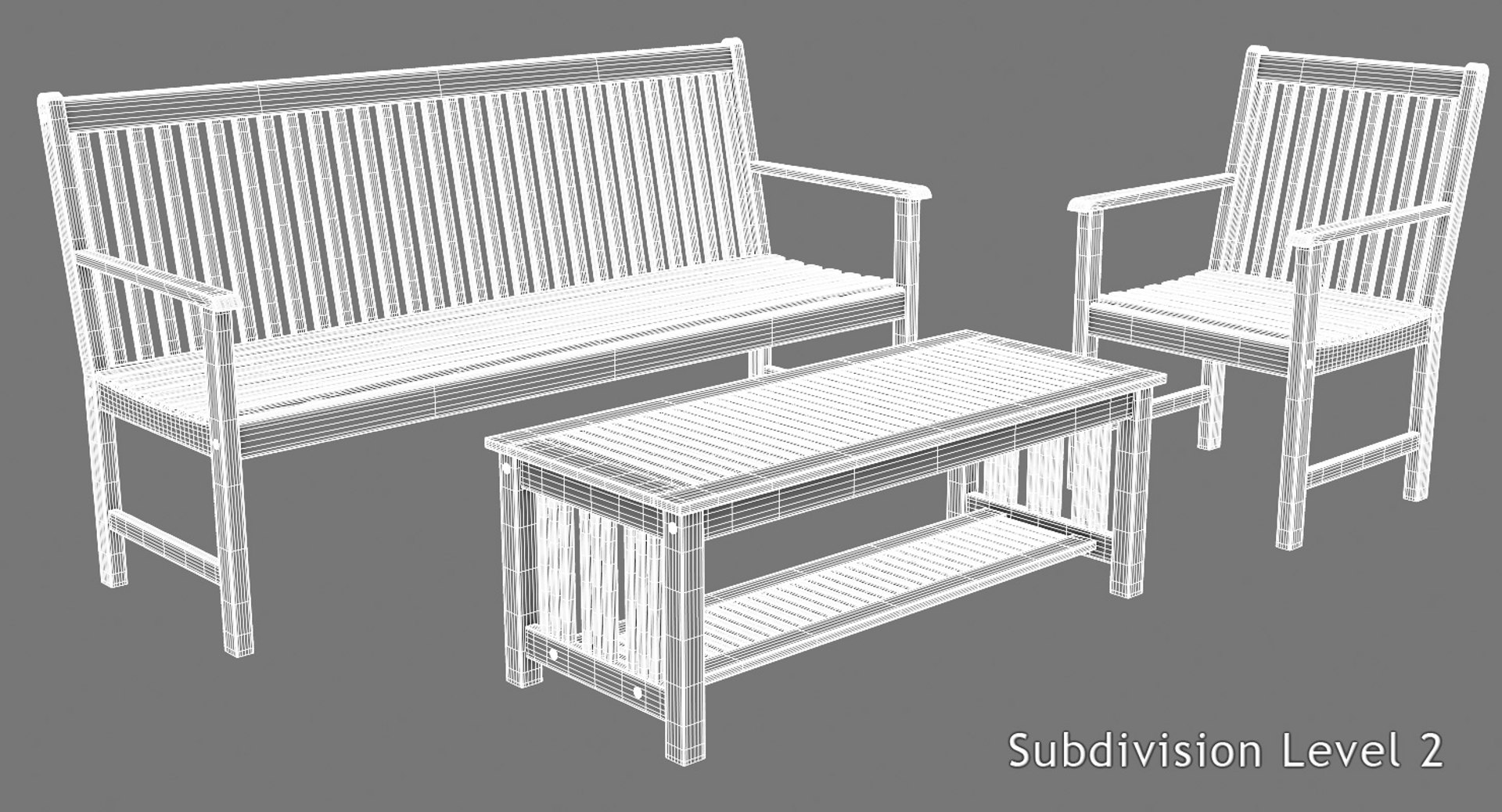 Bench table model - TurboSquid 1171767