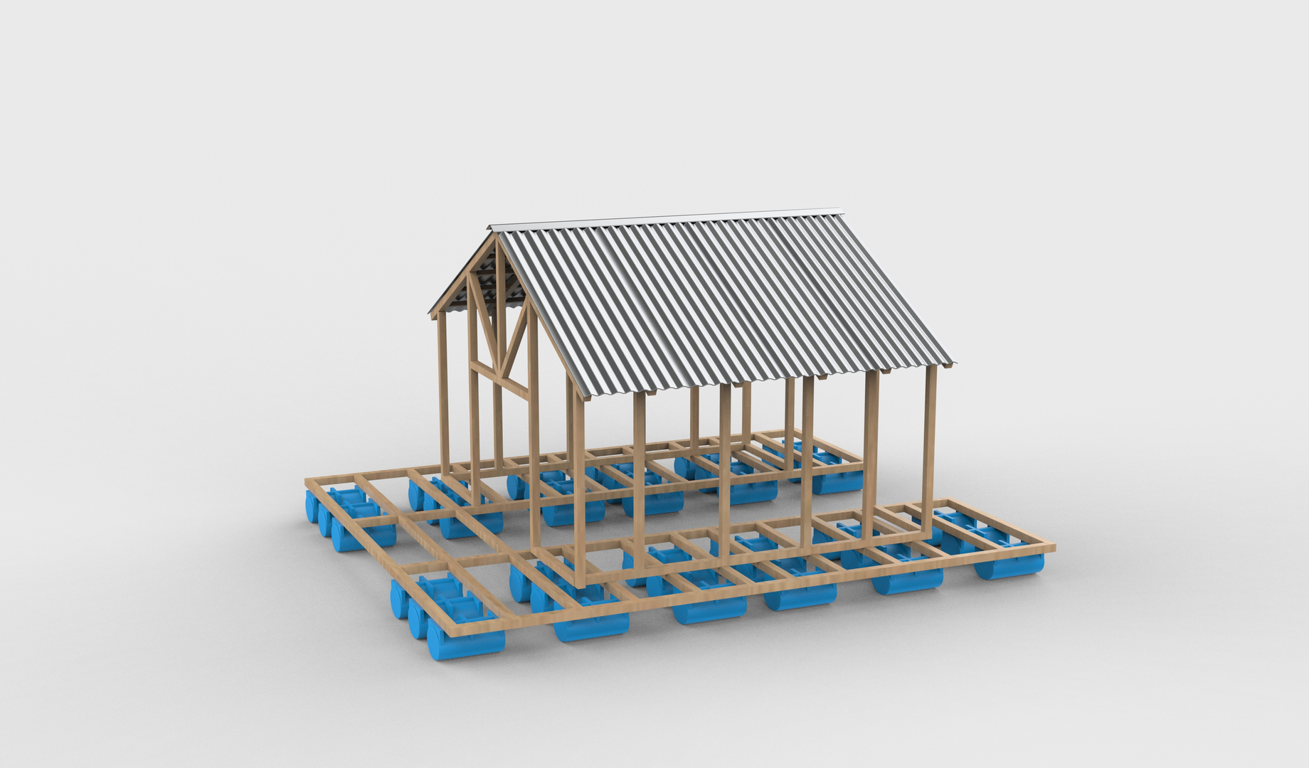 3D-Modell des Rahmens einer schwimmenden Struktur 3D-Modell ...