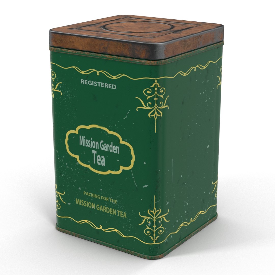 3d vintage tea tin model