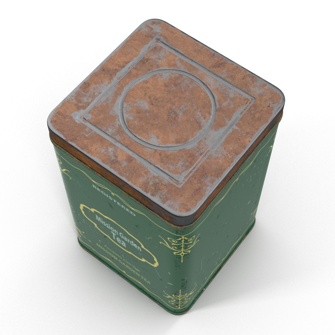 3d vintage tea tin model