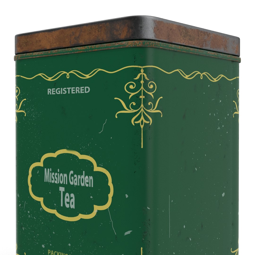 3d vintage tea tin model