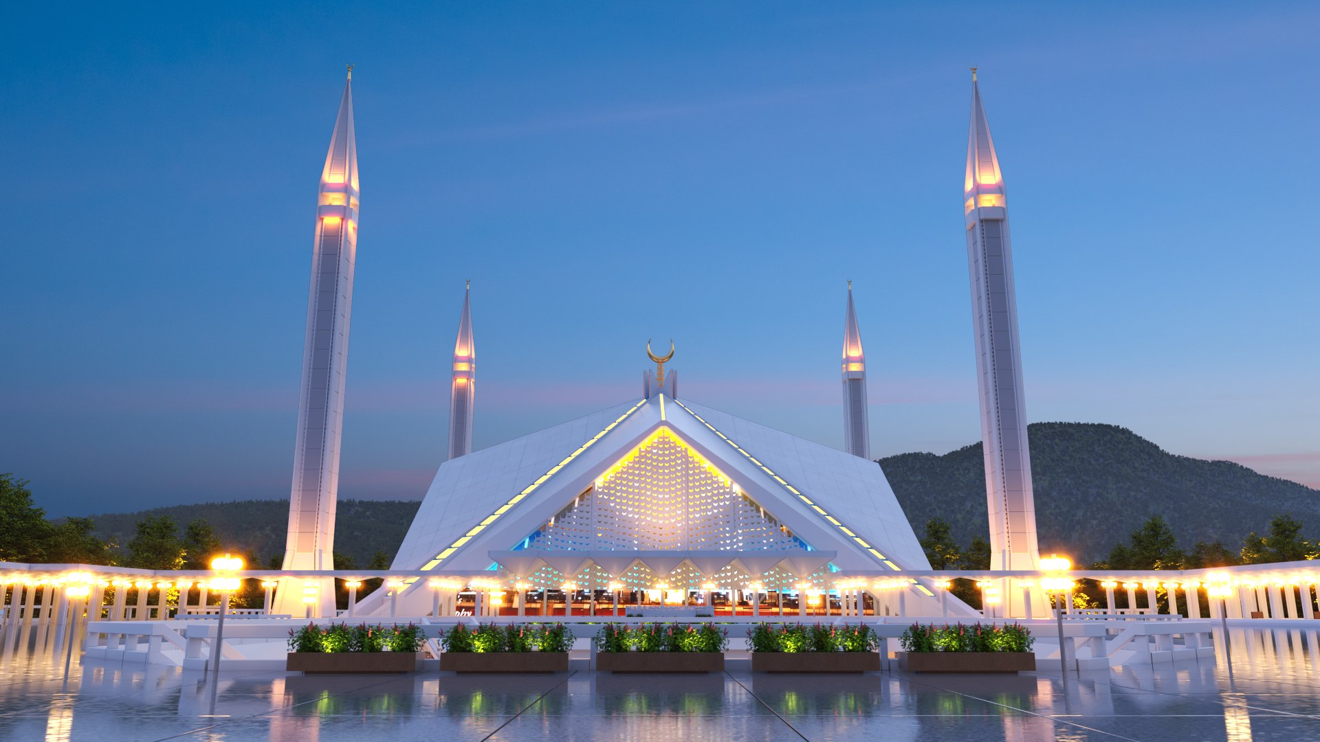 Faisal Mosque Model - TurboSquid 2395428
