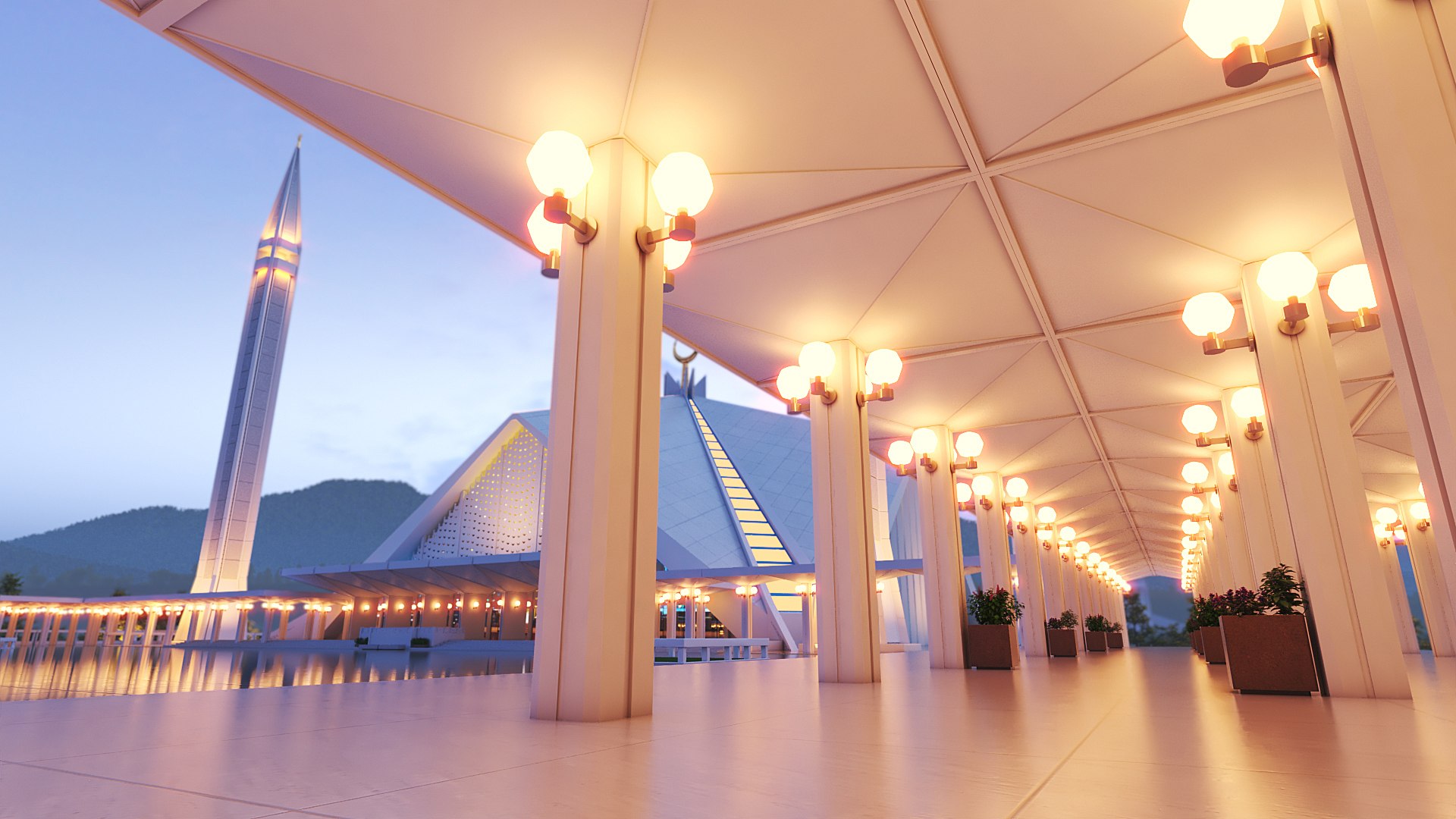 Faisal Mosque Model - TurboSquid 2395428