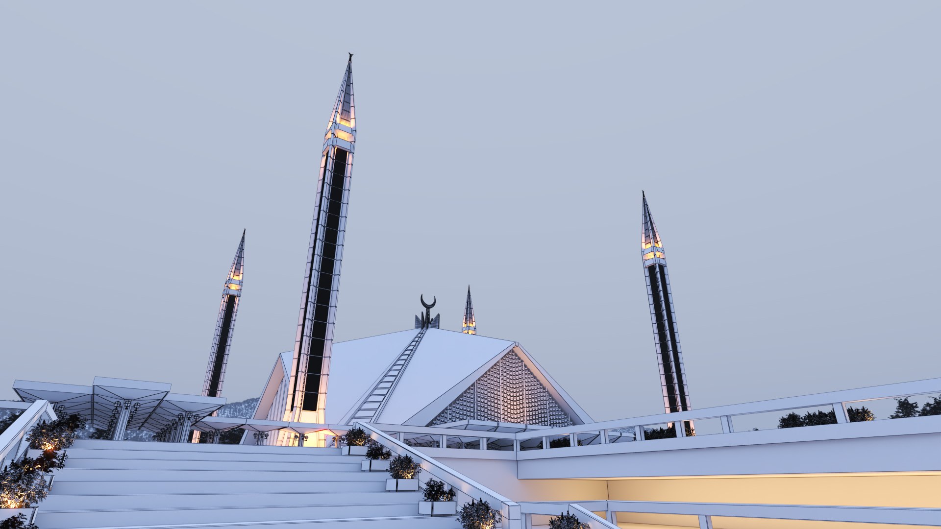 Faisal Mosque Model - TurboSquid 2395428