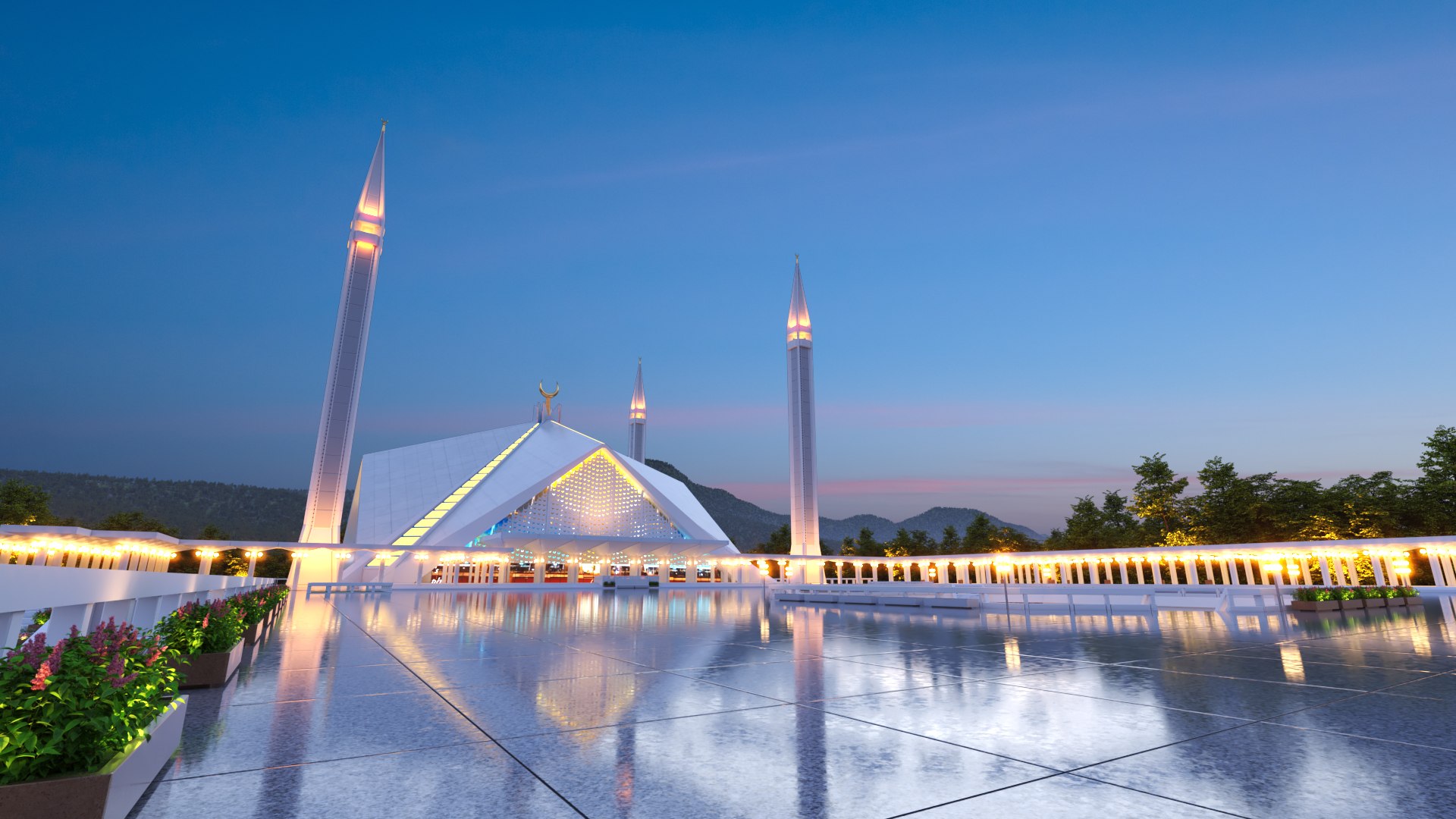 Faisal Mosque Model - TurboSquid 2395428
