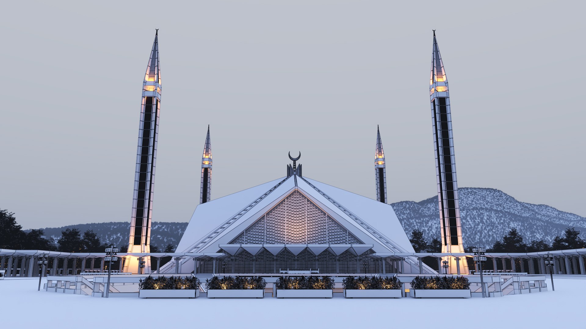 Faisal Mosque Model - TurboSquid 2395428