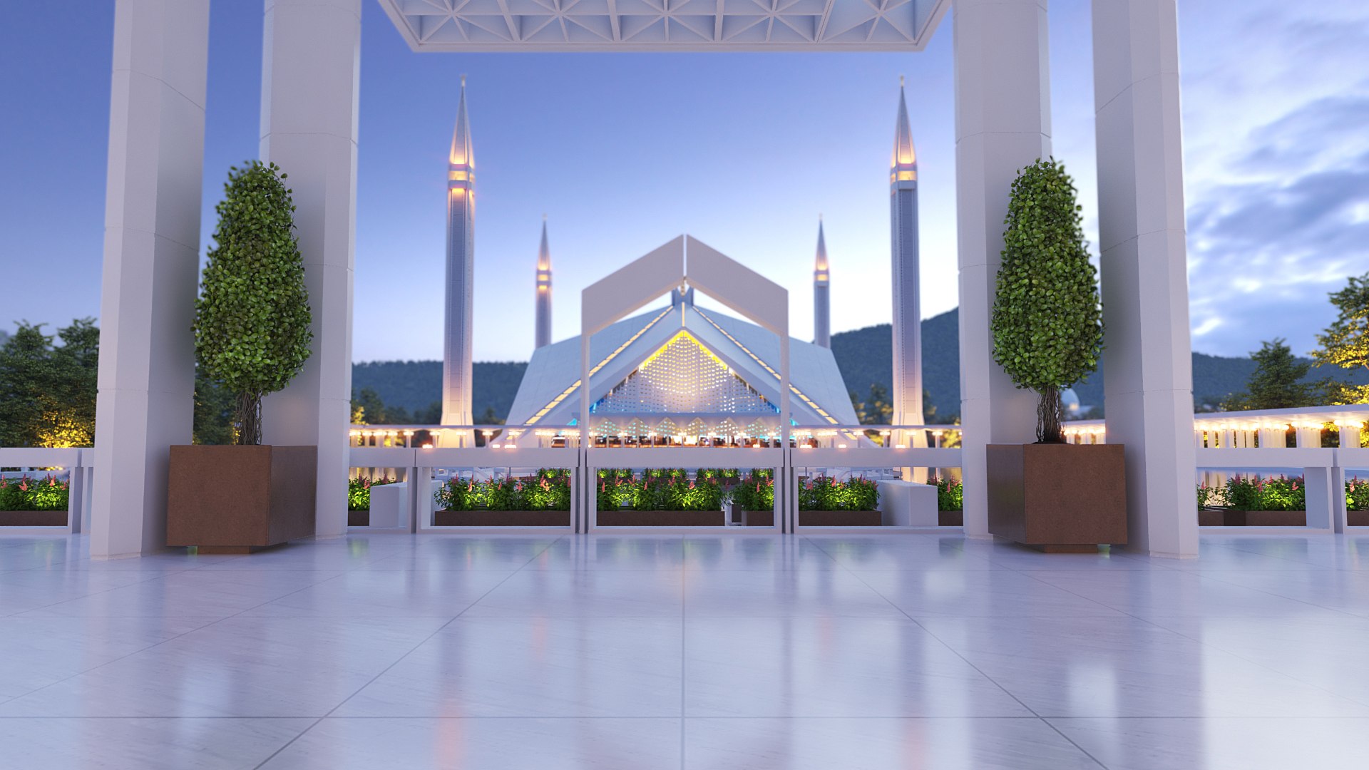 Faisal Mosque Model - TurboSquid 2395428