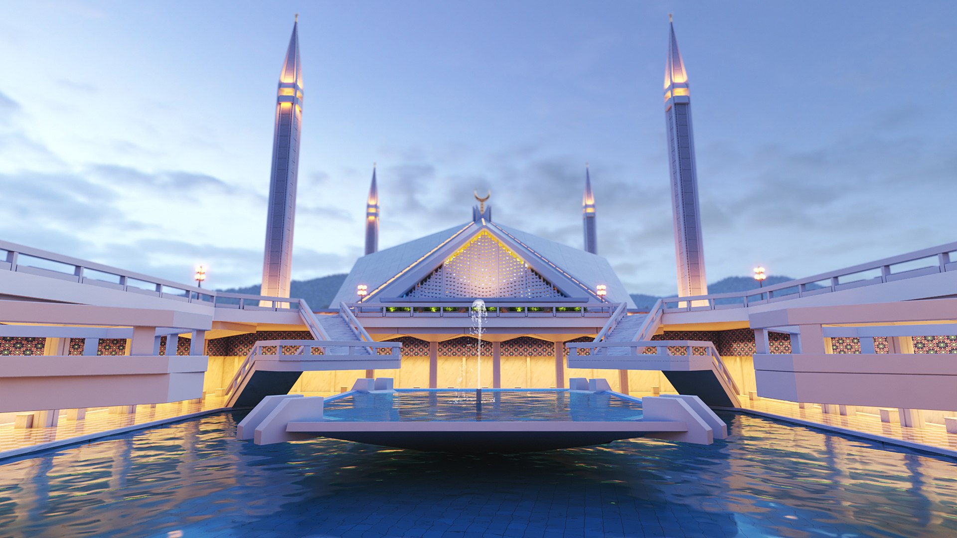Faisal Mosque Model - TurboSquid 2395428