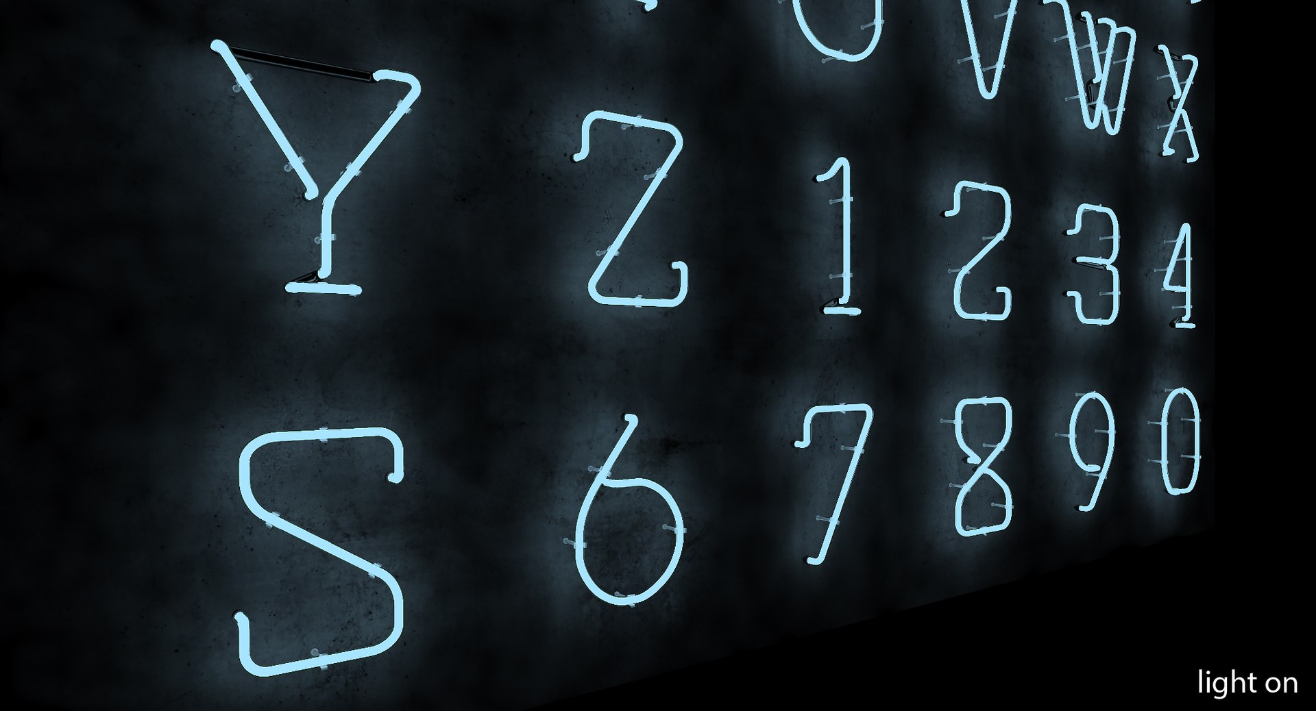3D Neon Letter Model - TurboSquid 1557362