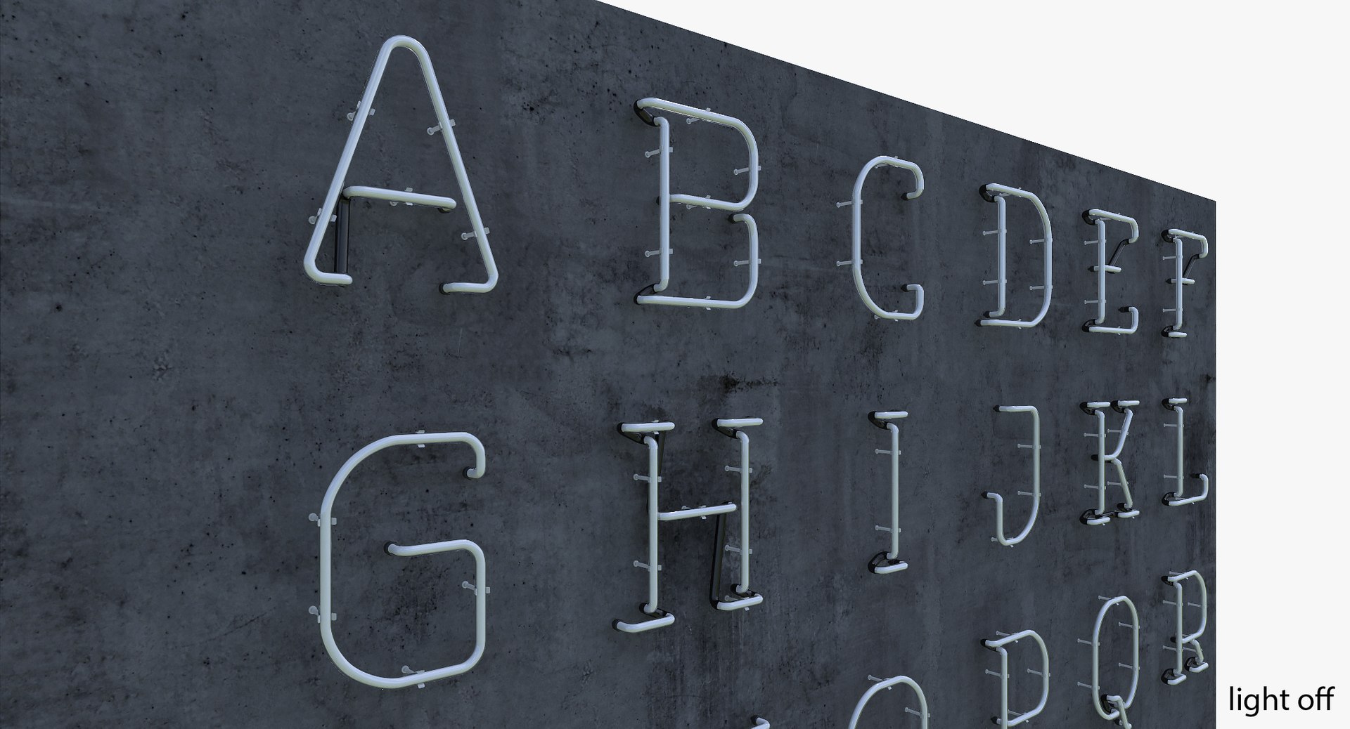 3D Neon Letter Model - TurboSquid 1557362