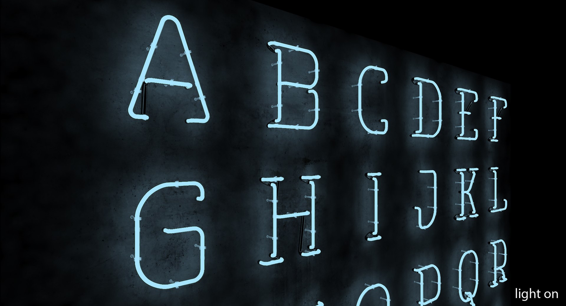 3D Neon Letter Model - TurboSquid 1557362