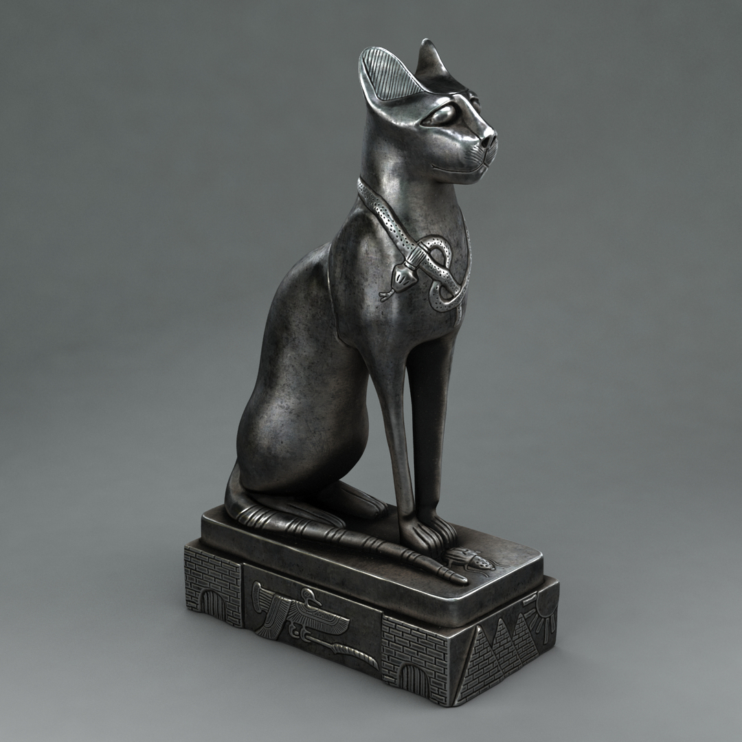 3d 3ds Egyptian Cat Statue