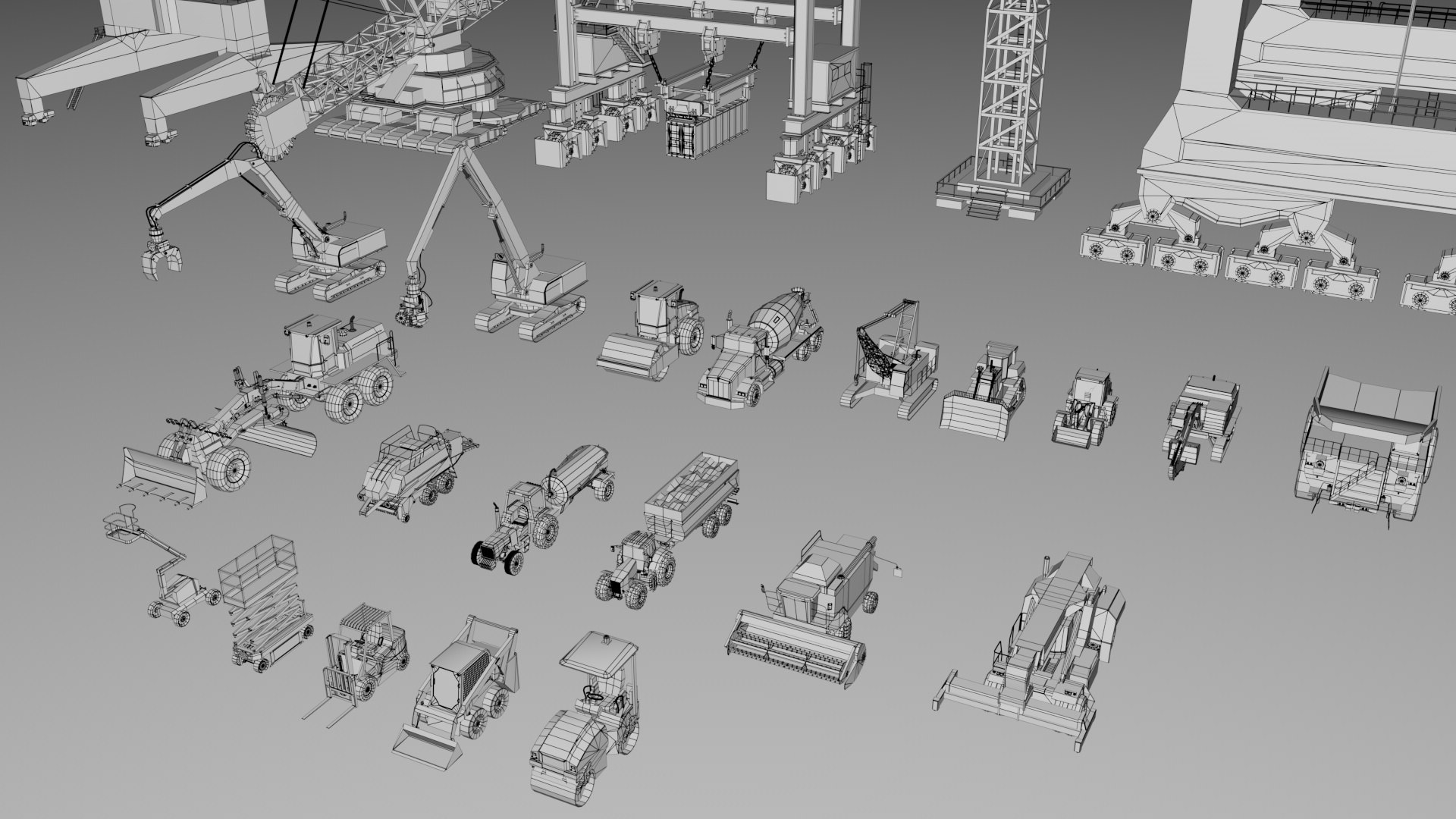 25 Heavy Industrial Machinery Transport Collection Pack 3D Model ...