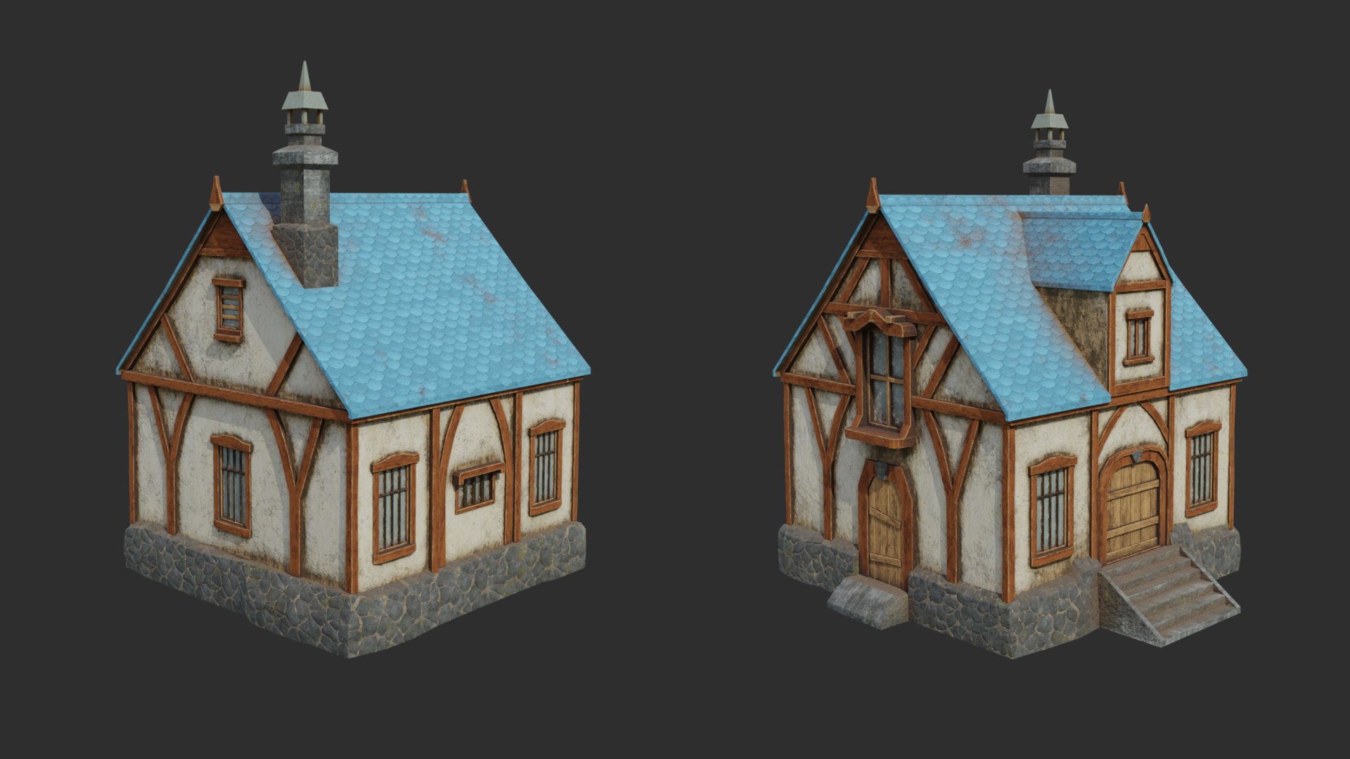 3D Model Collection 10 Low-poly Medieval Houses - TurboSquid 2186065